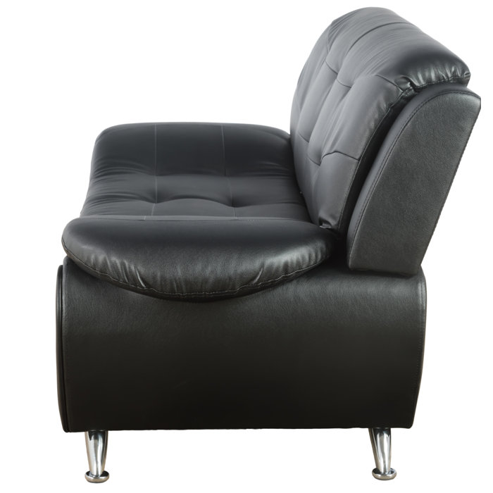 Orren Ellis Maranda 61" Faux Leather Pillow Top Arm Loveseat & Reviews ...