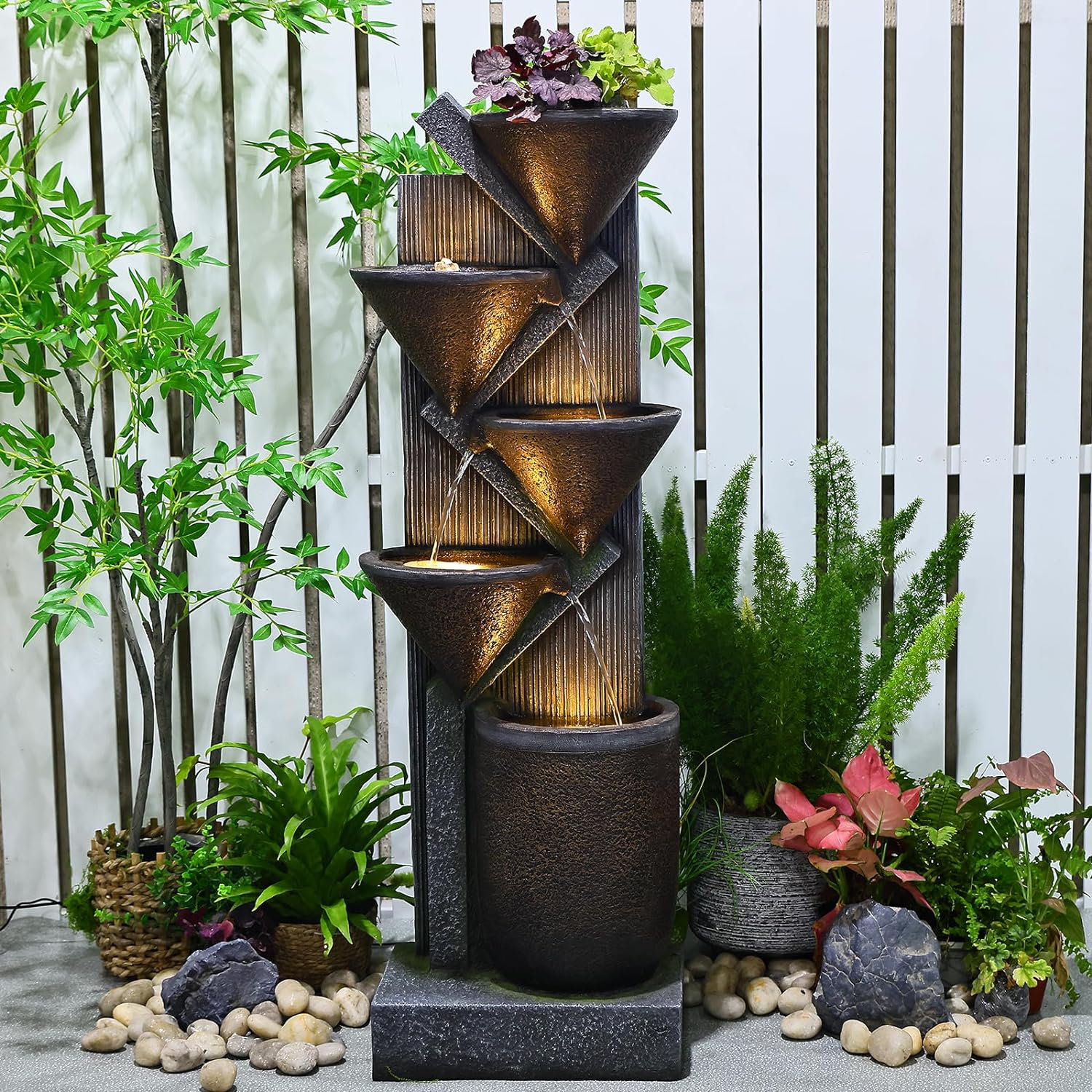 Millwood Pines Dietram Hand Crafted Weather Resistant Floor Fountain ...