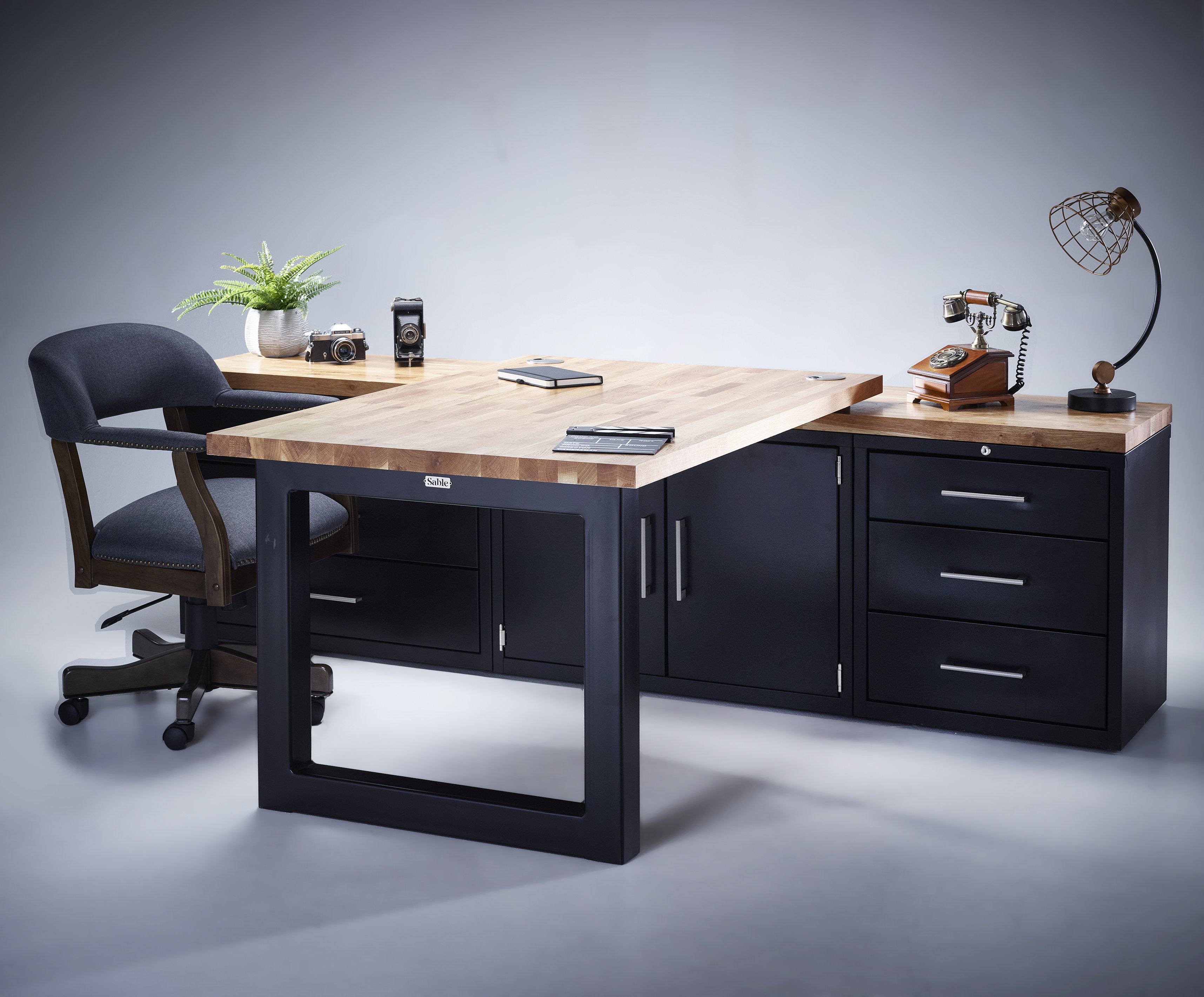Ebern Designs Elvita 210Cm W T-Shape Executive Desk | Wayfair.co.uk