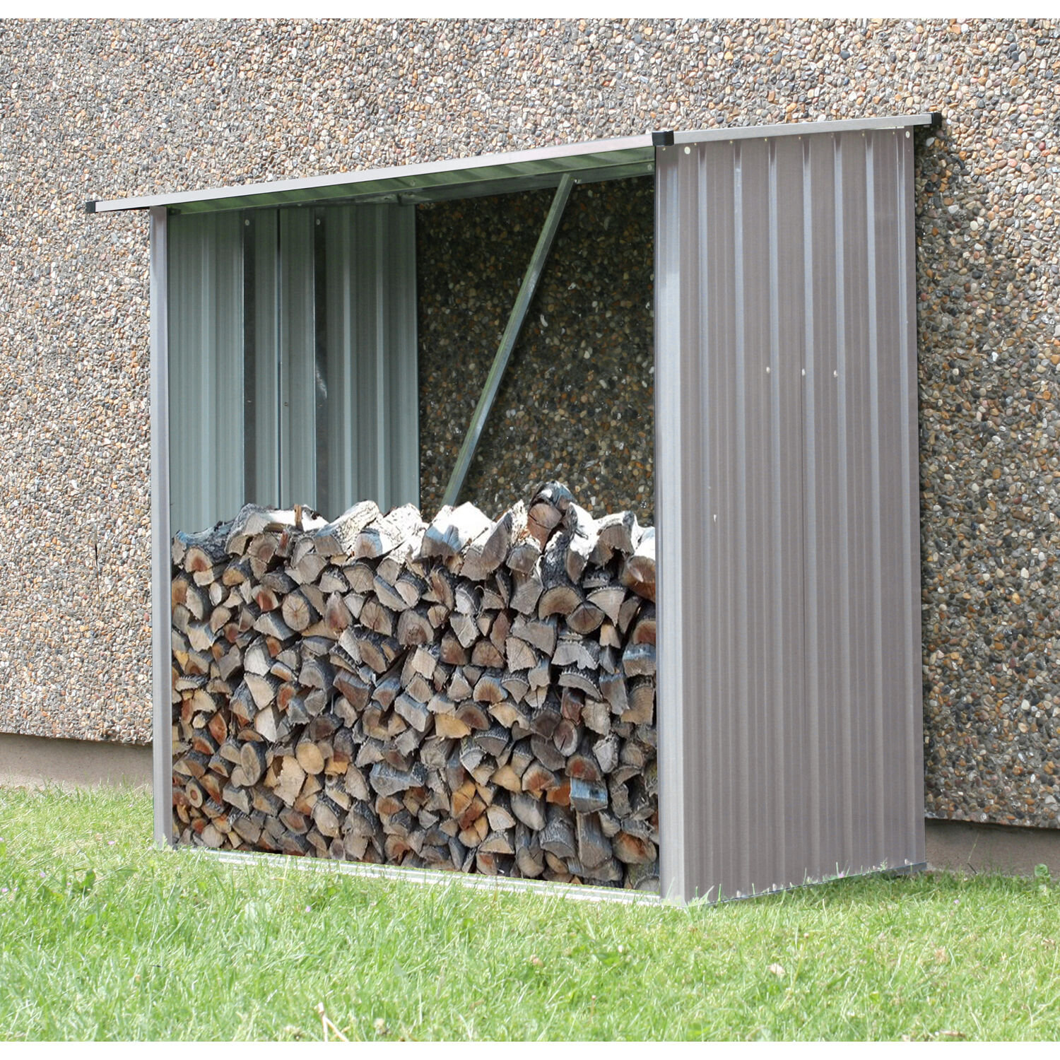 Hanover 64" x 35" Galvanized Steel Log Store & Reviews | Wayfair