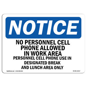 SignMission Cell Phone Use in Designated Area Only Sign | Wayfair