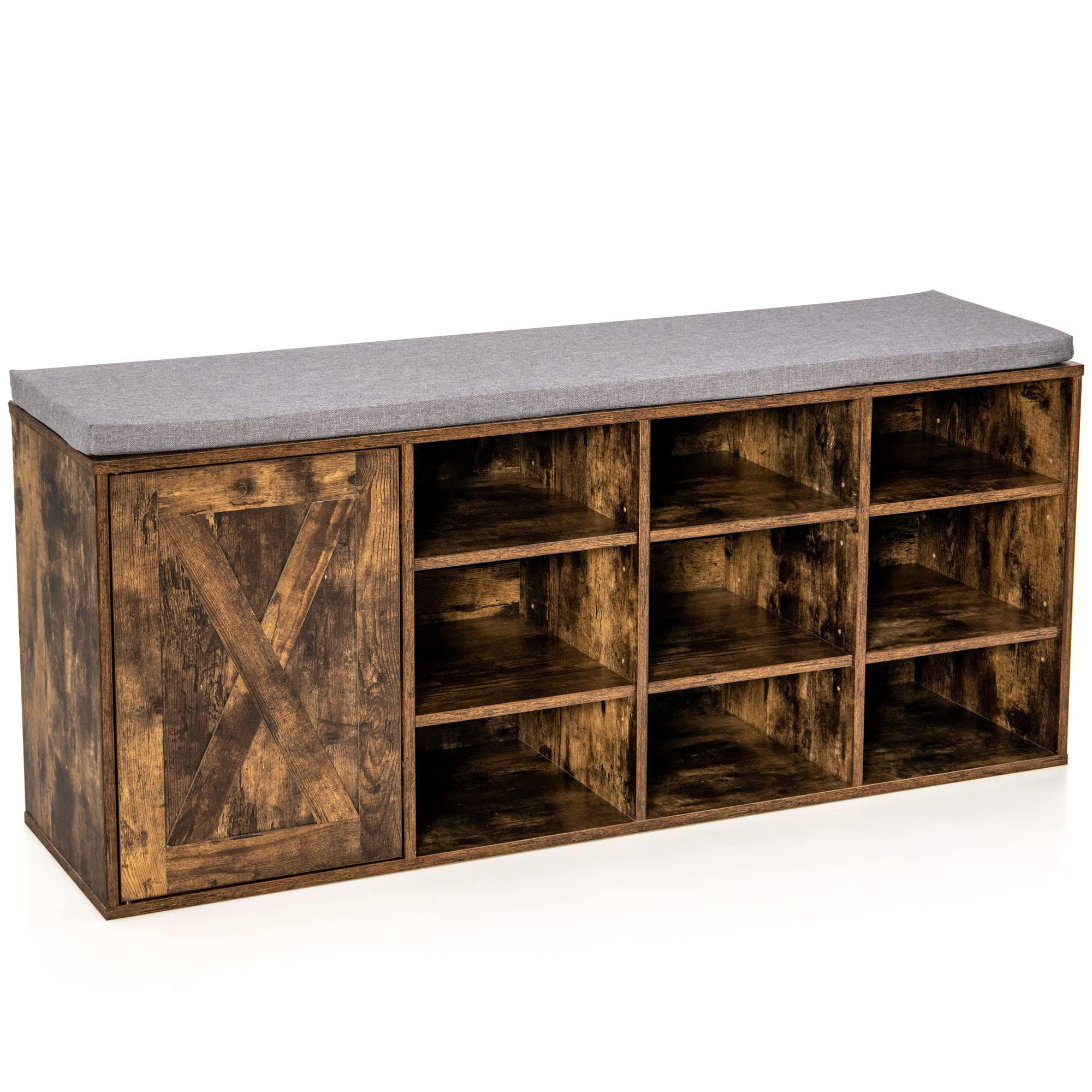 Ophelia & Co. Industrial Shoe Storage Bench With 9 Cubbies And ...