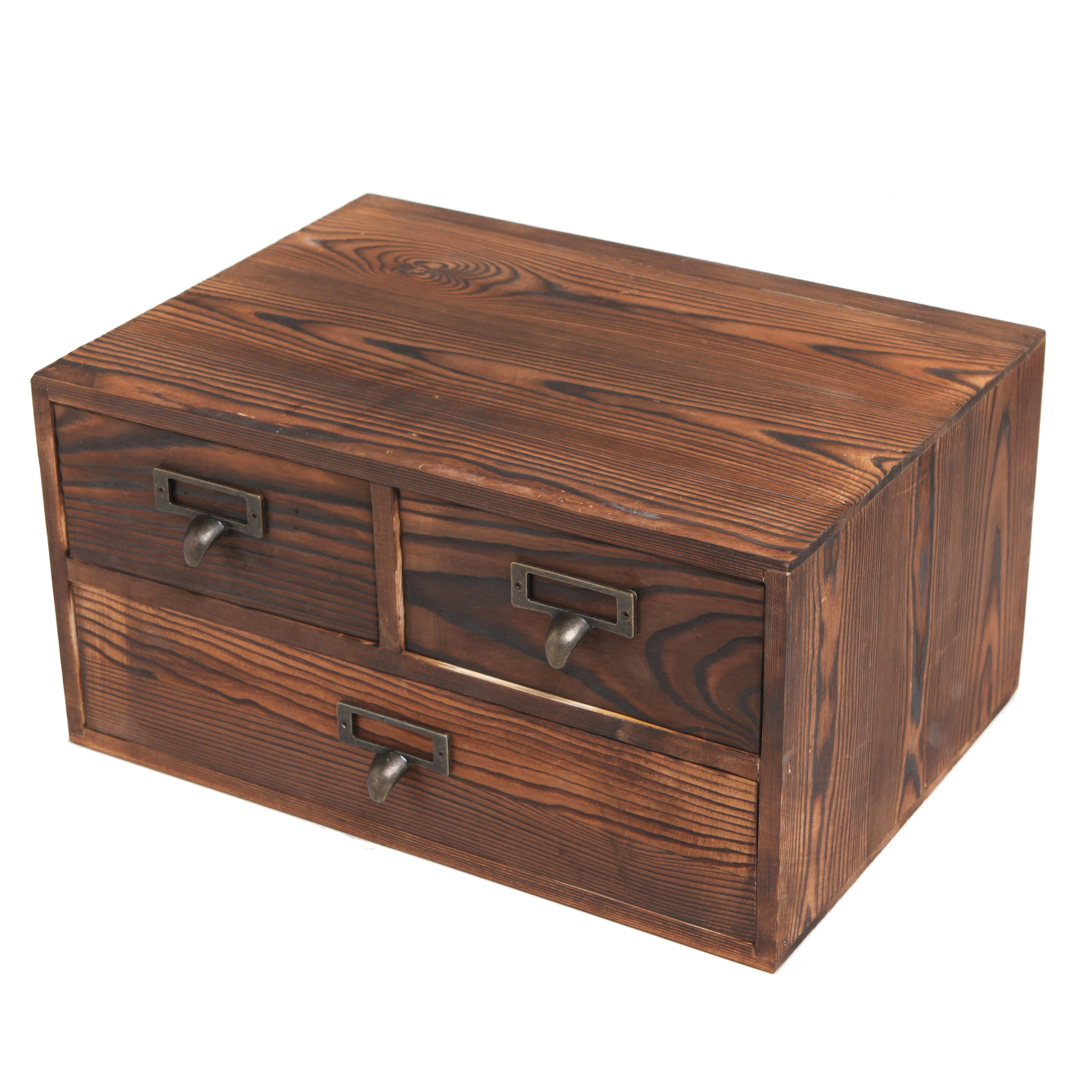 Gracie Oaks Thornport Wood 3 Drawers Desktop Organizer & Reviews | Wayfair