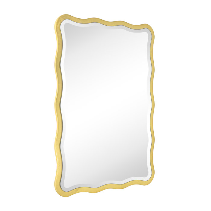 House of Hampton® Johen Antique Gold Foil Bathroom Beveled Mirror ...