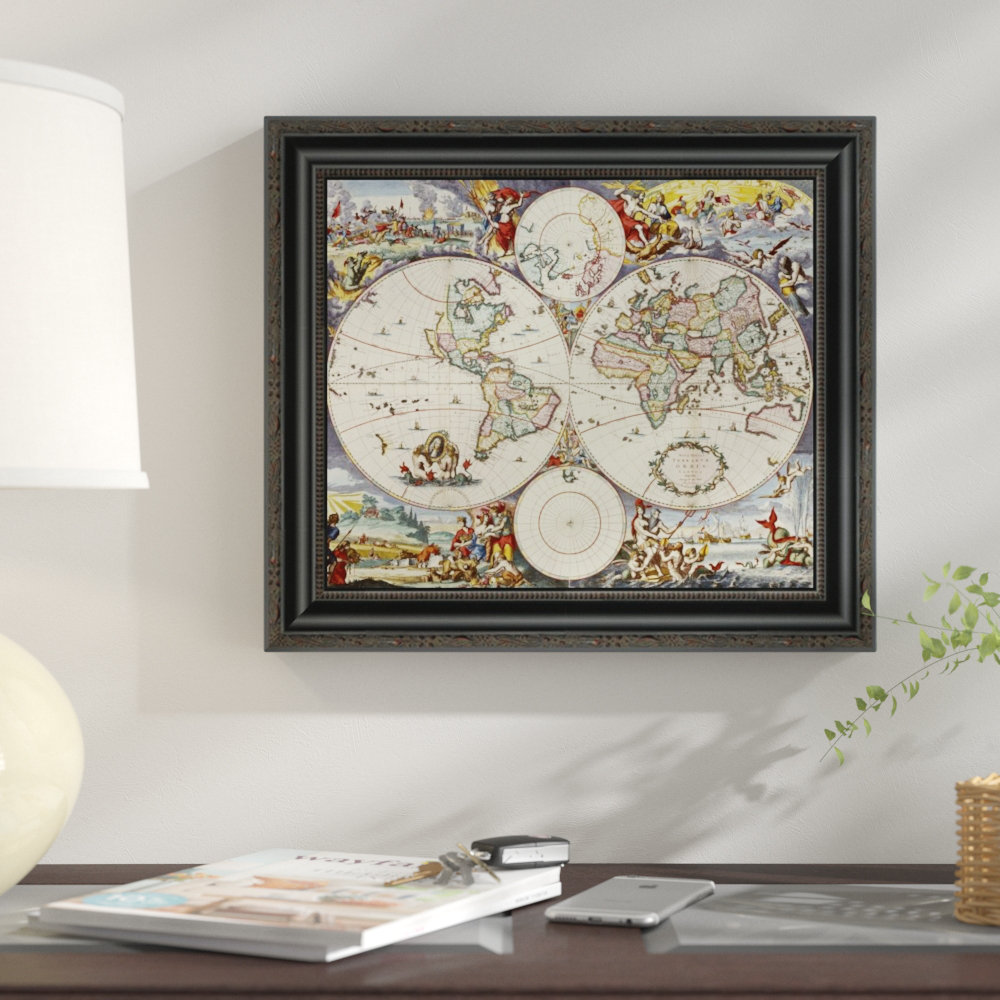 East Urban Home 'Map of the World' Framed Print - Wayfair Canada