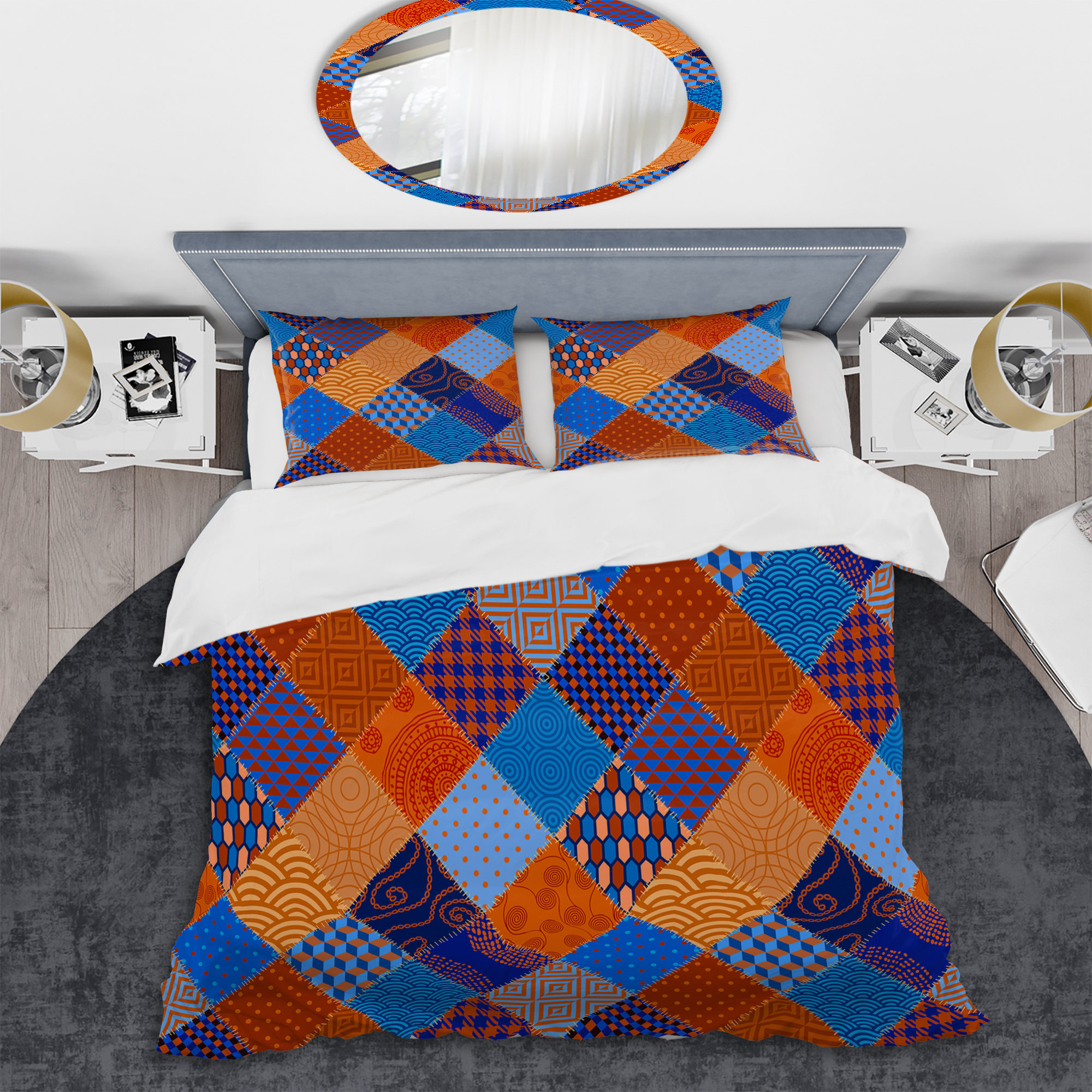 Design Art Multicolor Quilting Patchwork - Abstract Duvet Cover Set ...