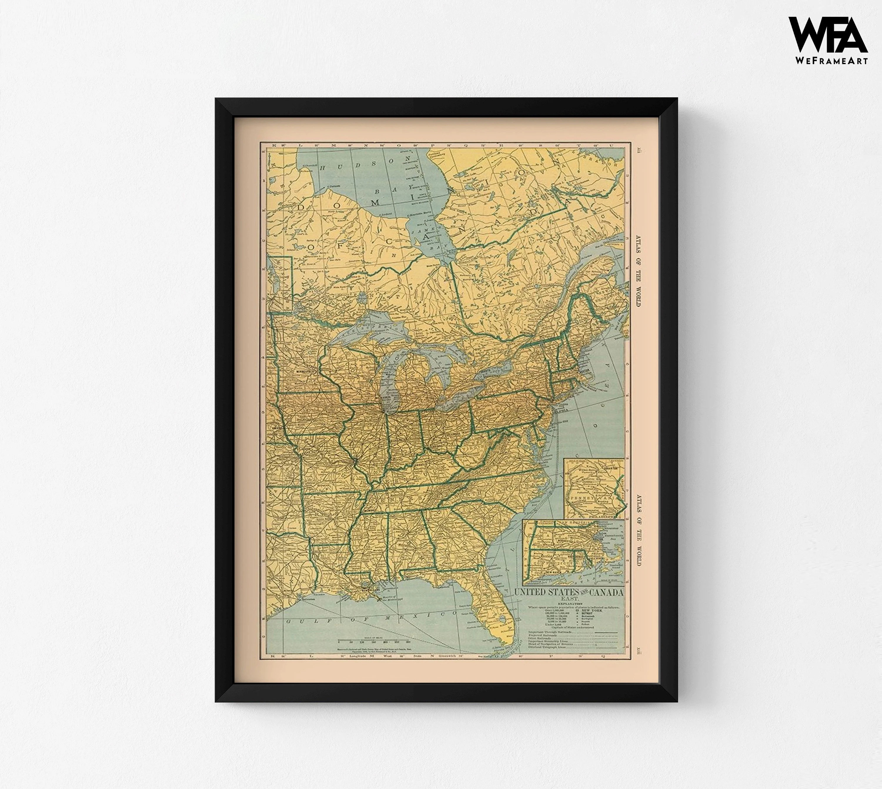 WeFrameArt North America East United States Canada, East Coast Poster ...