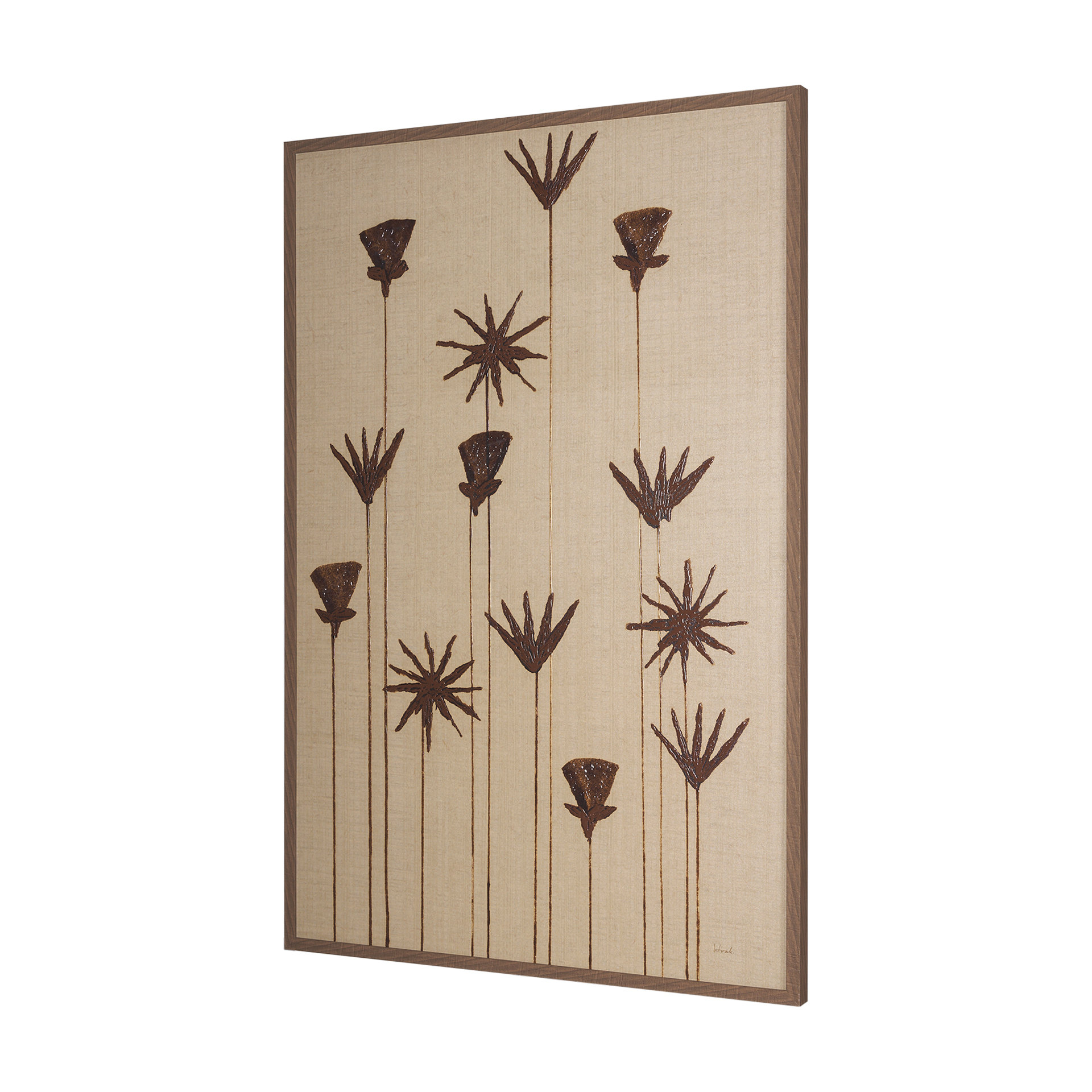 Gracie Oaks Spark I (Tan) a Hand Embelished Textured Framed Art Print ...
