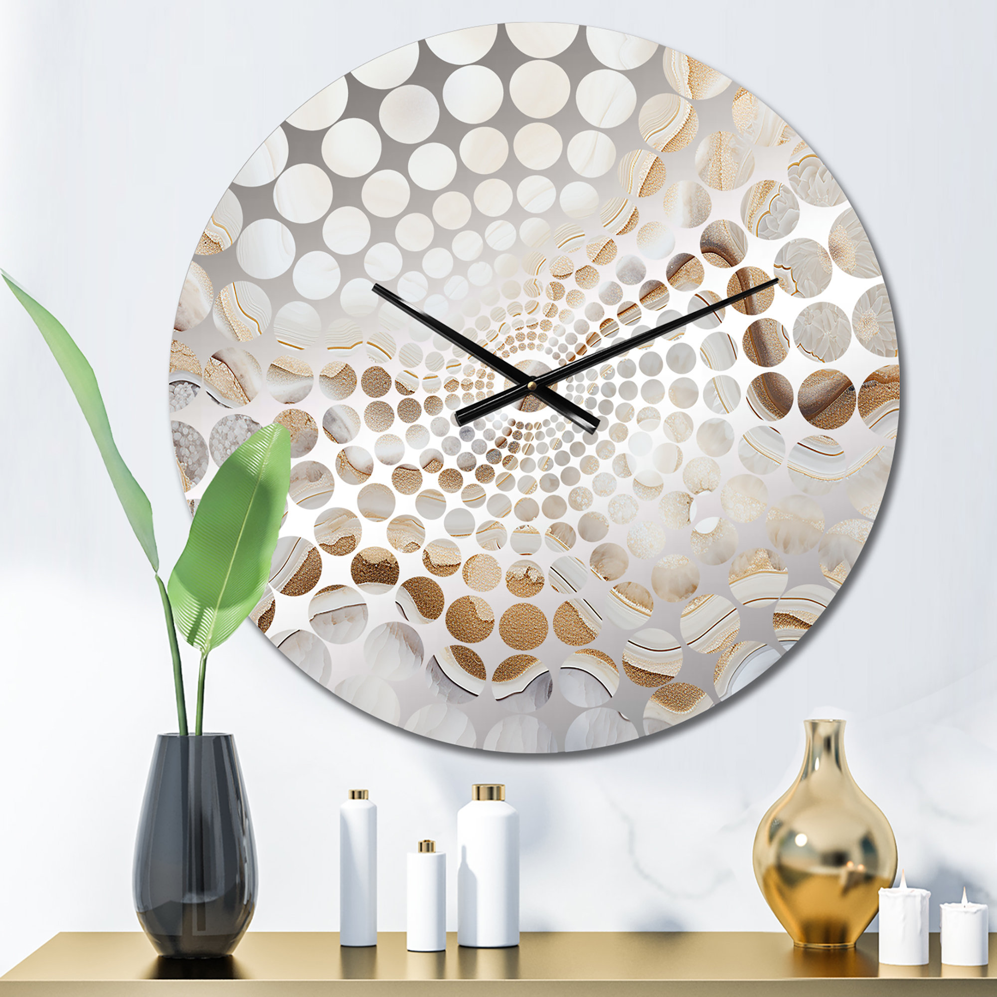 East Urban Home Rowlee - Stone Geode Wall Clock | Wayfair
