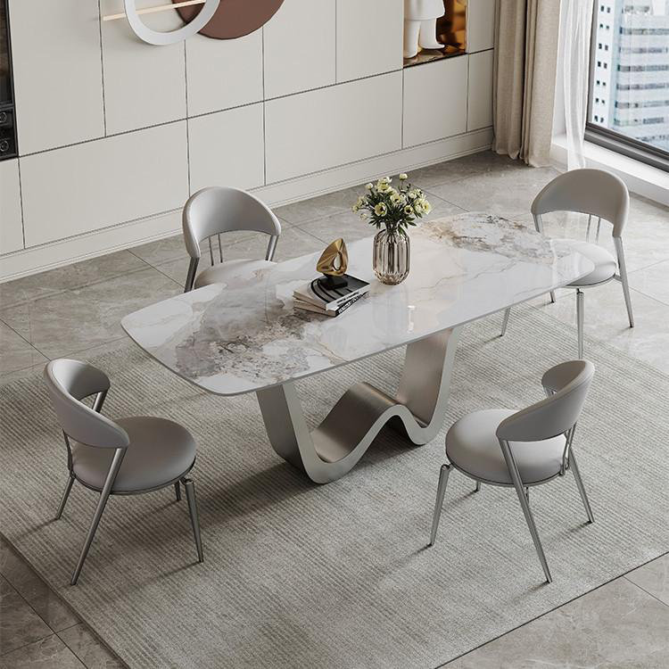 Jihagao Simple Modern Rectangular Rock Slab Dining Table | Wayfair
