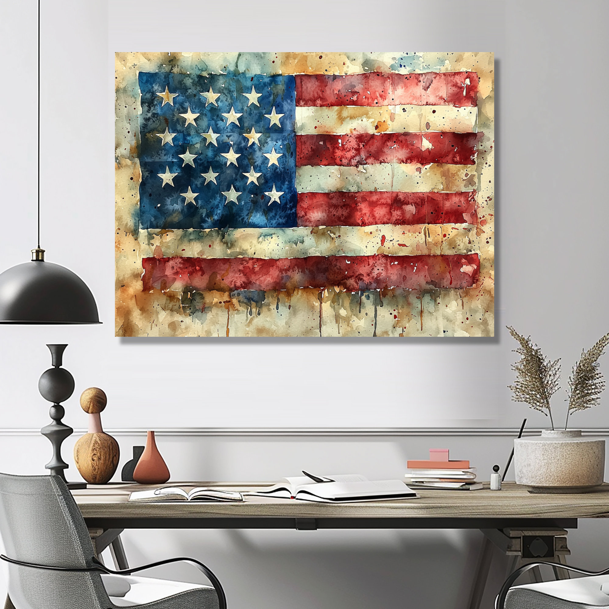17 Stories Montelongo Vintage Usa Flag Memories V - Flag USA Wall Art ...