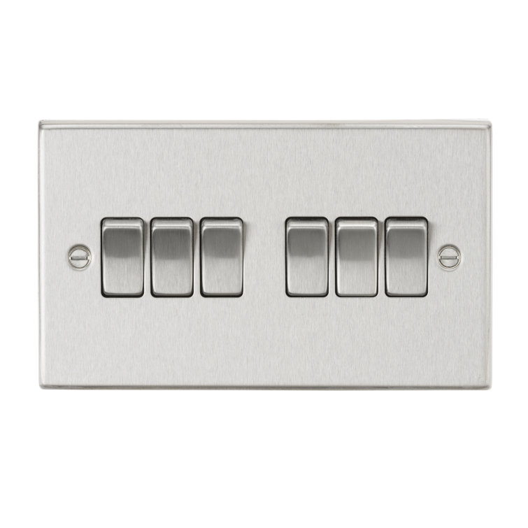 Knightsbridge 10AX 6G 2-way Plate Switch - Brushed Chrome | Wayfair.co.uk