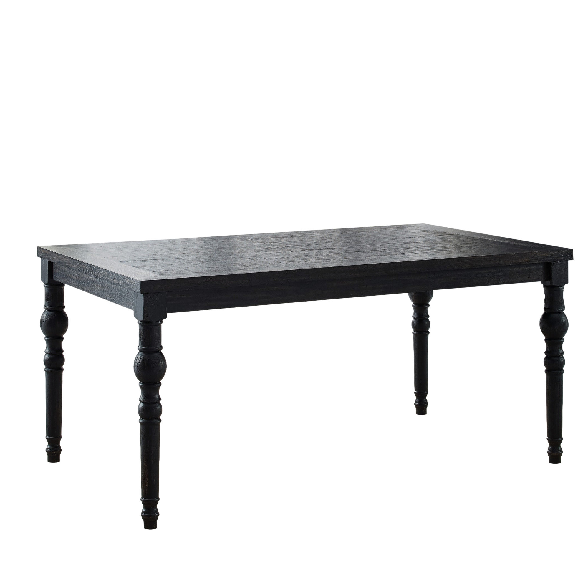 Red Barrel Studio® Black Urban Dining Table - Wood Grain Tabletop For A ...