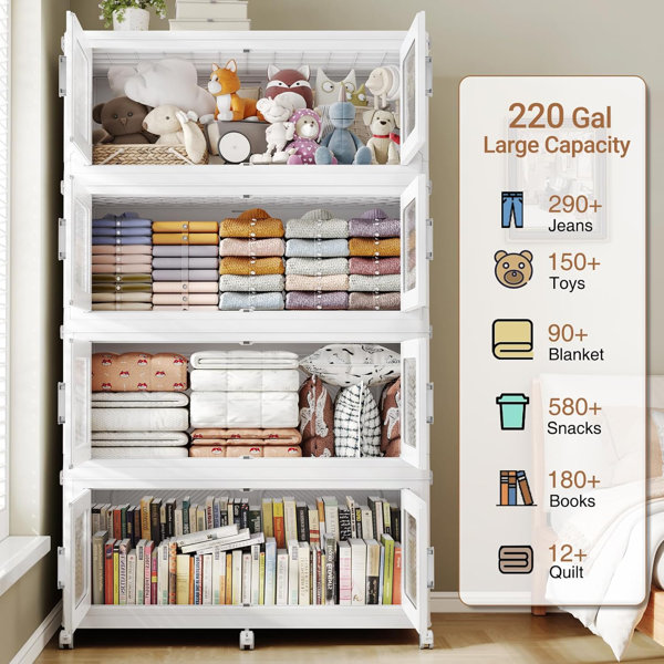 Rebrilliant 165Gal Extra Large Storage Bins with Lid, 660Qt Plastic ...