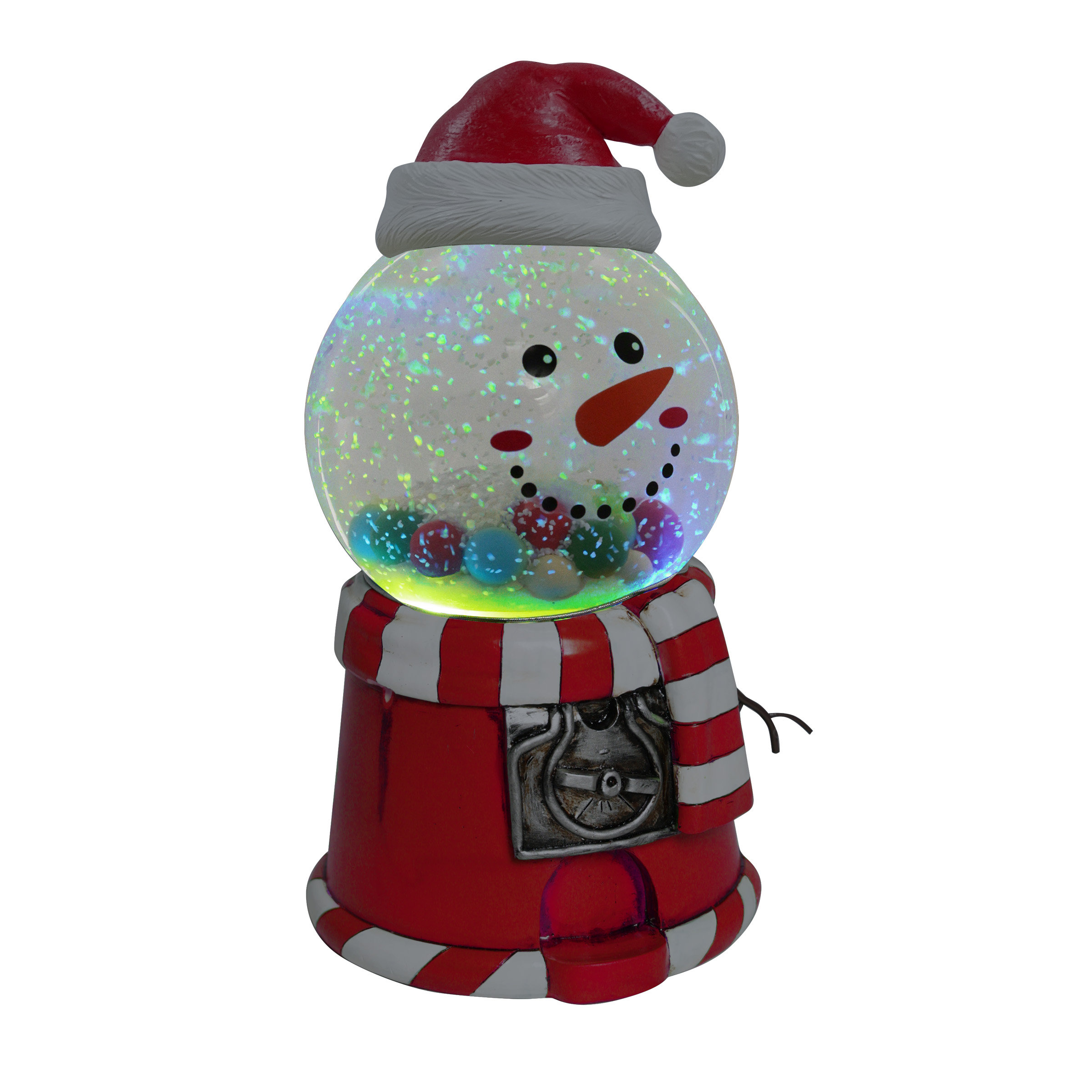 Alpine Snowman Red Gumball Snowglobe w/Color Changing LED Light | Wayfair