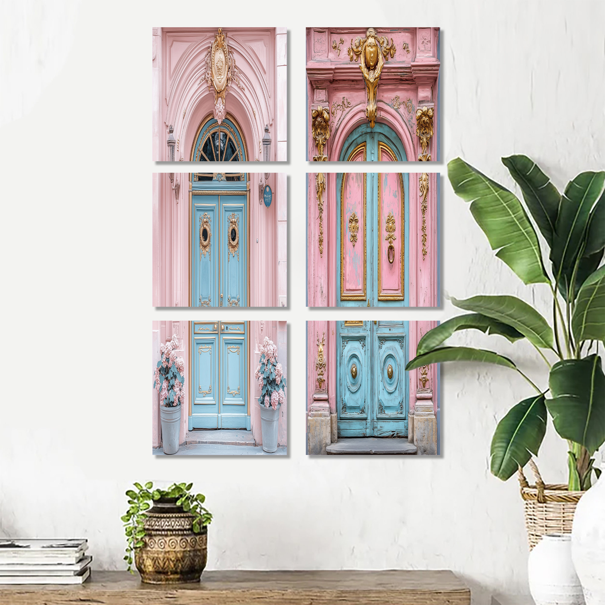 Lark Manor™ Pink Parisian Whimsy Door Photo - Paris Canvas Prints Set ...