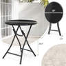 Lark Manor™ 23 Inch Round Bistro Table with Tempered Glass Tabletop ...