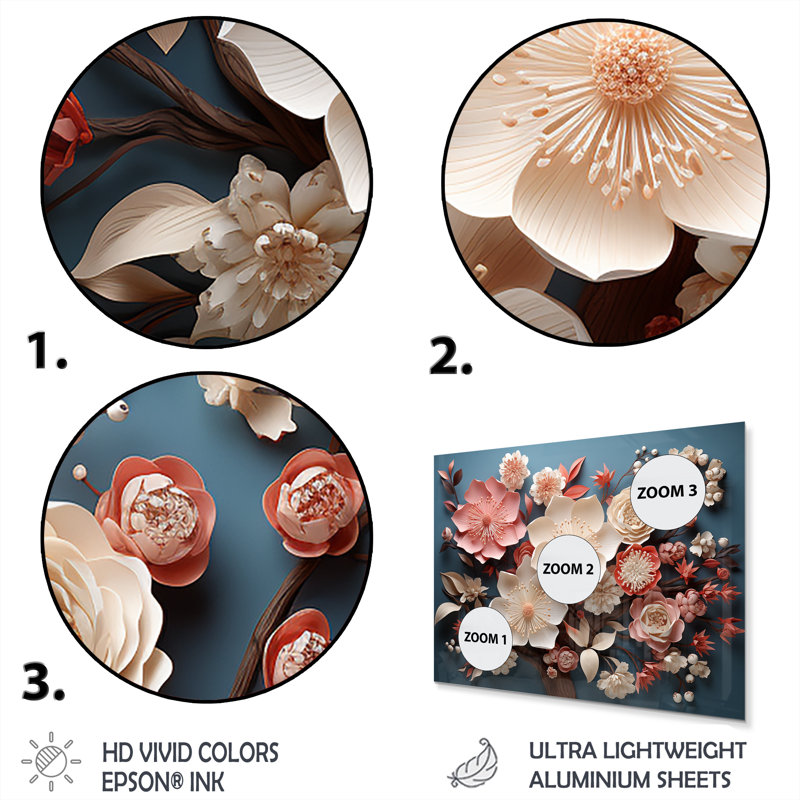 Design Art Asian Art Eternal Blossoms II - Asian Metal Wall Decor Set ...