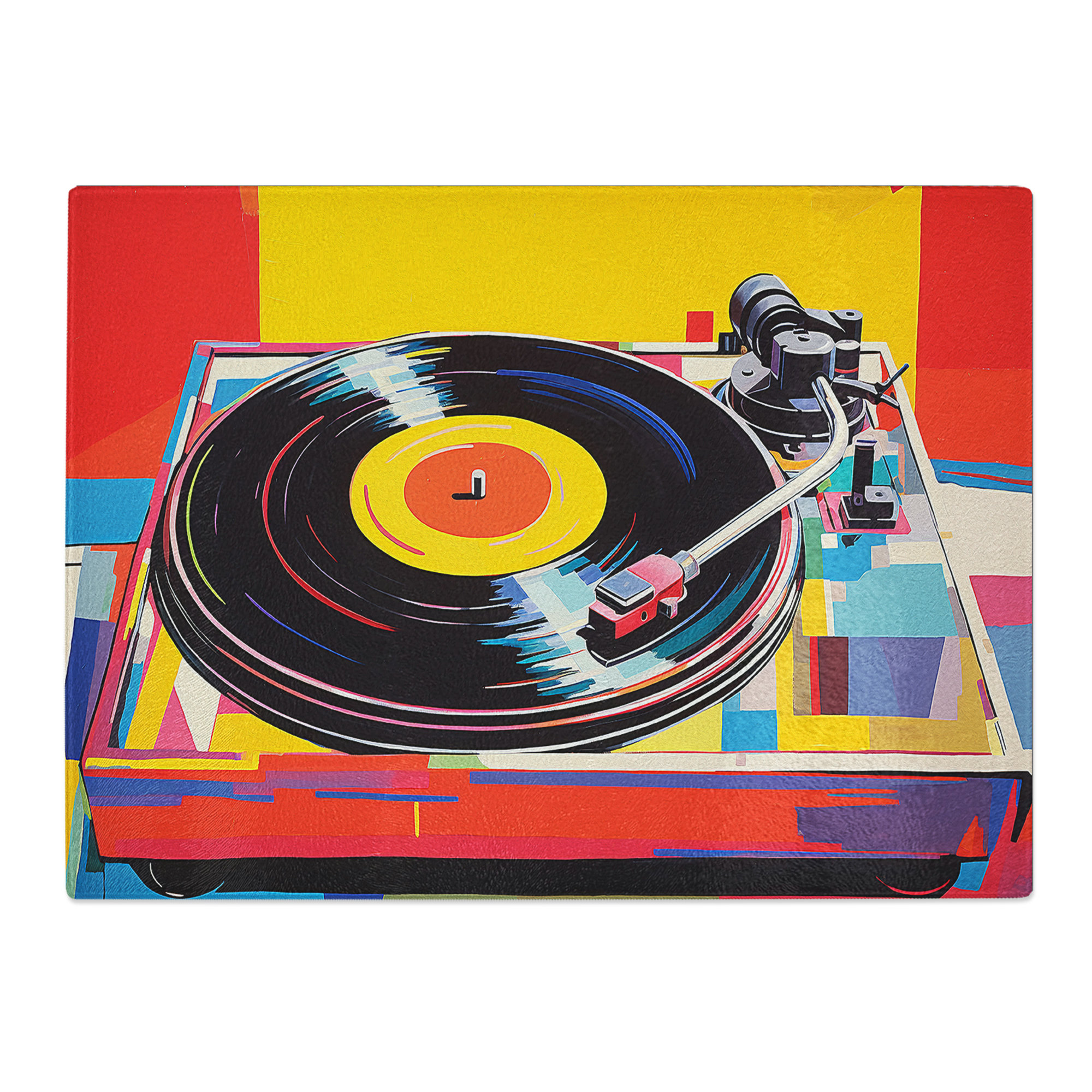 George Oliver Record Player Pop Art Glass Chopping Board | Wayfair.ie