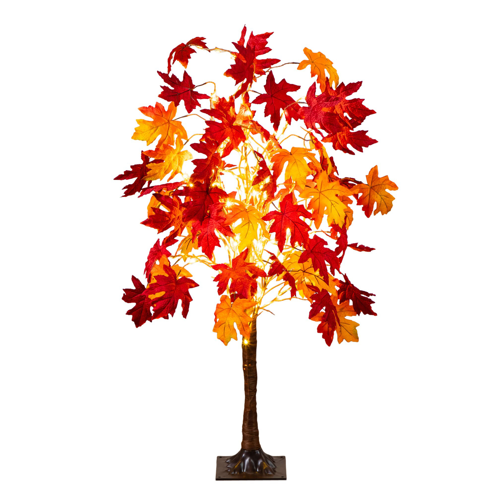 Ophelia & Co. Pre-Lit Autumn Weeping Maple Artificial Fall Tree With ...