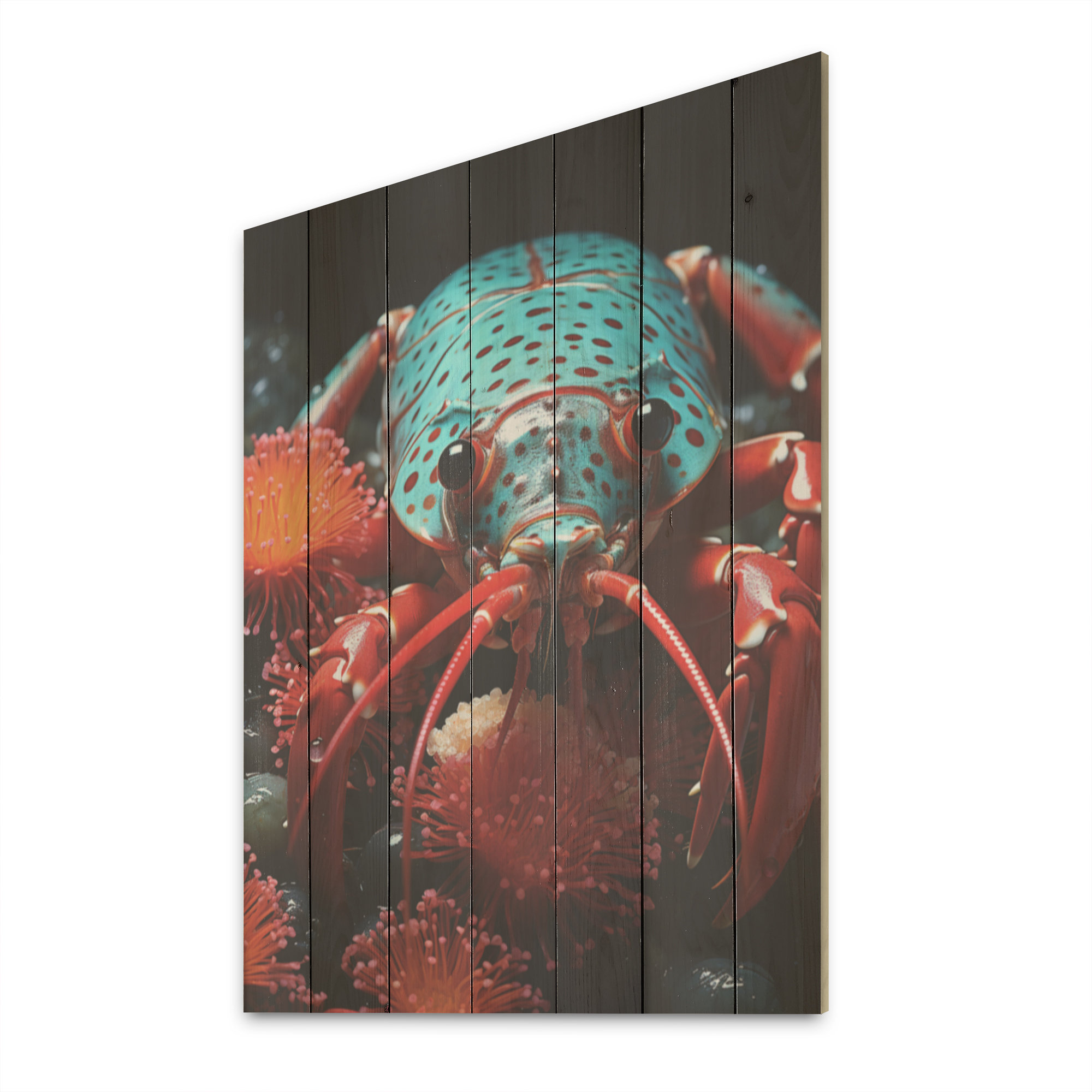 Beachcrest Home™ Red And Turquoise Mantis Shrimp Photo - Coastal Coral ...