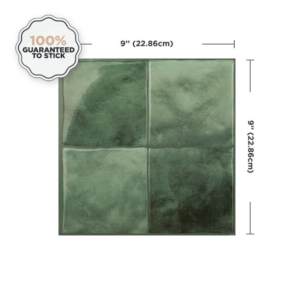 Smart Tiles Peel and Stick Gel Backsplash Tile Zellige 9'' x 9 ...