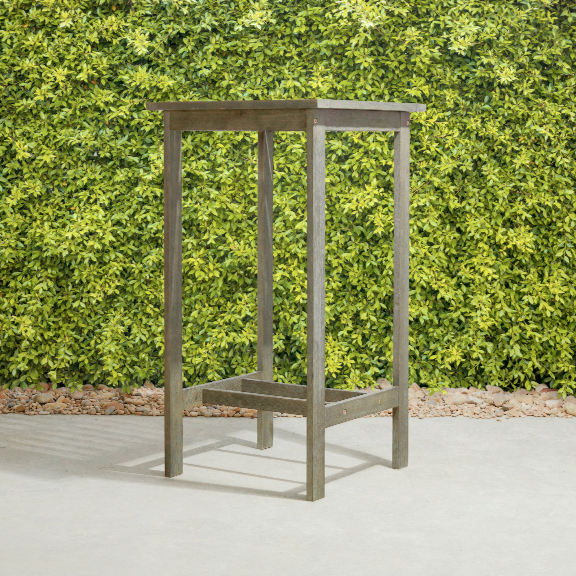 Gracie Oaks Charming Rustic Wood Bar Table For Outdoor Enjoyment And ...