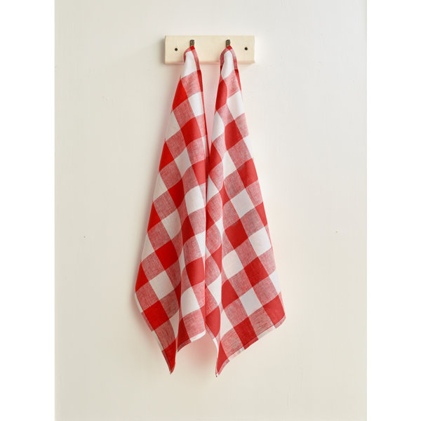 Solino Home Buffalo Checks - 100% Pure Linen Kitchen Towel | Wayfair