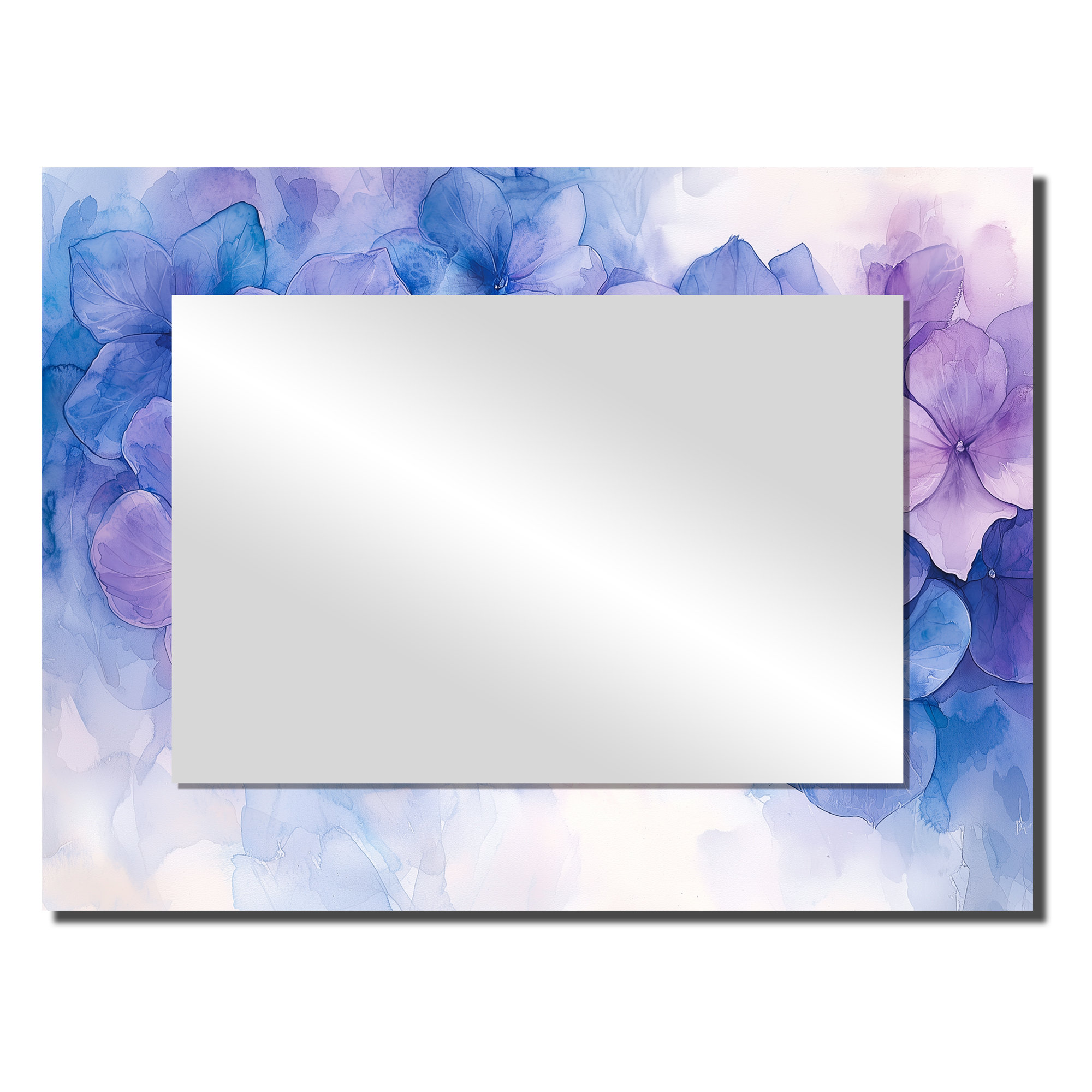 Winston Porter Hydrangea In Watercolor Wash - Floral Mirror For Wall ...