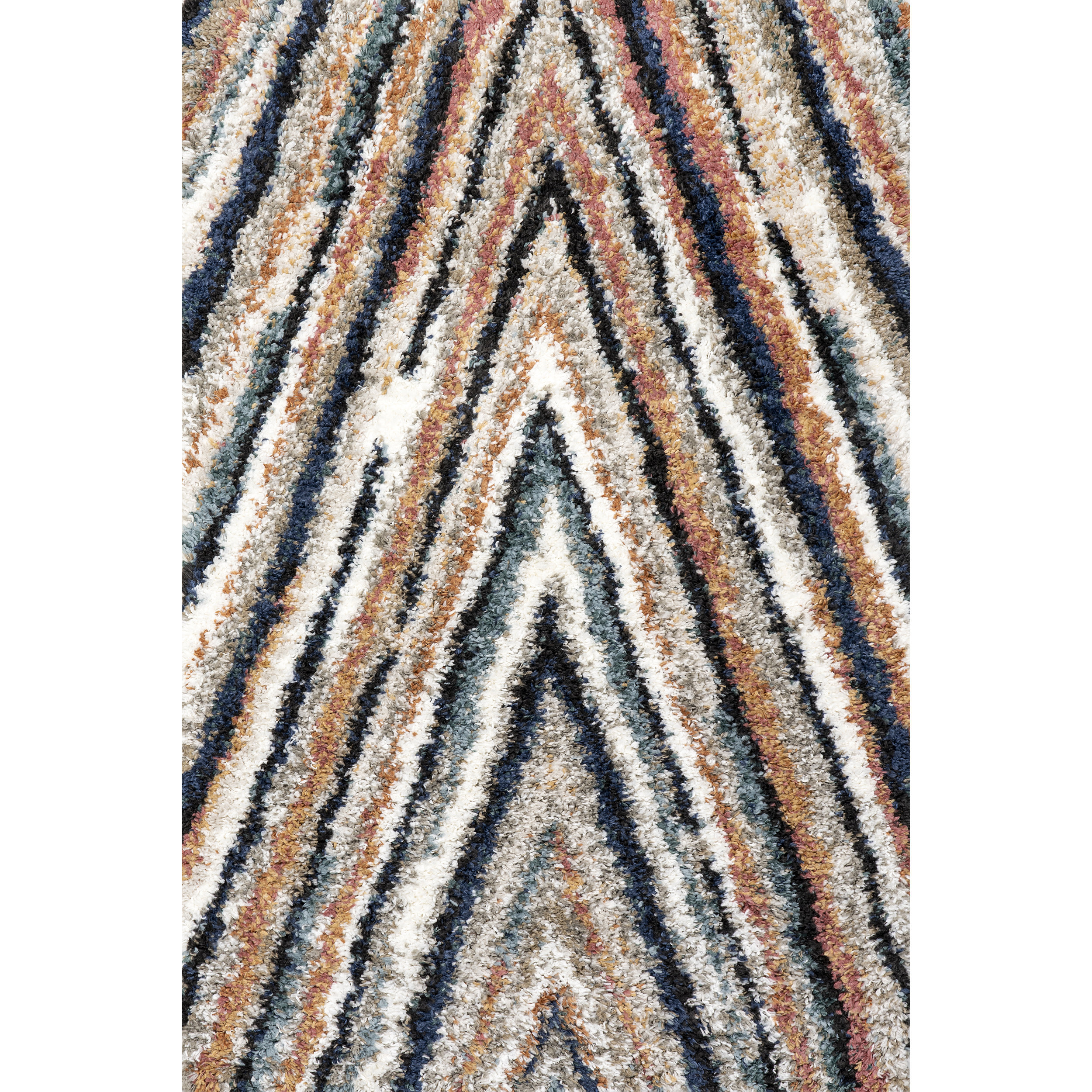 Foundry Select Shunell Striped Shag Area Rug for Living Room Bedroom ...