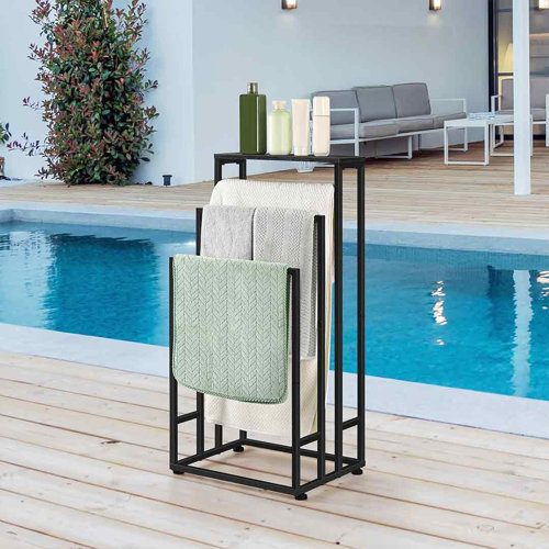TELOVIN Freestanding Towel Rack 3 Tier Towel Drying Rack For Bathroom ...