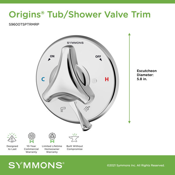 Symmons Origins Temptrol 1-Handle Wall-Mounted Valve Trim Kit in ...