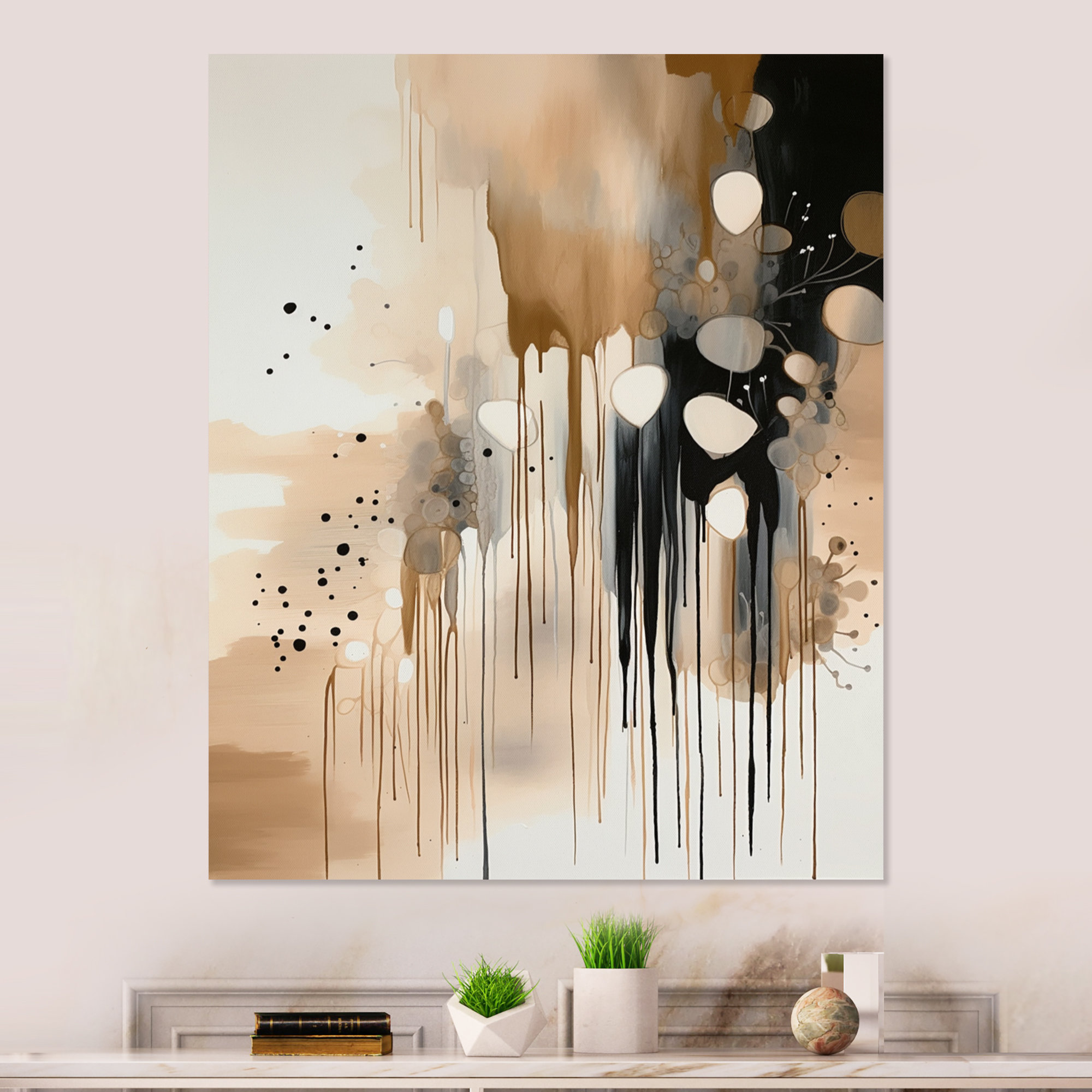 Ivy Bronx Brown Mindful Abstraction III - Abstract Metal Wall Art ...