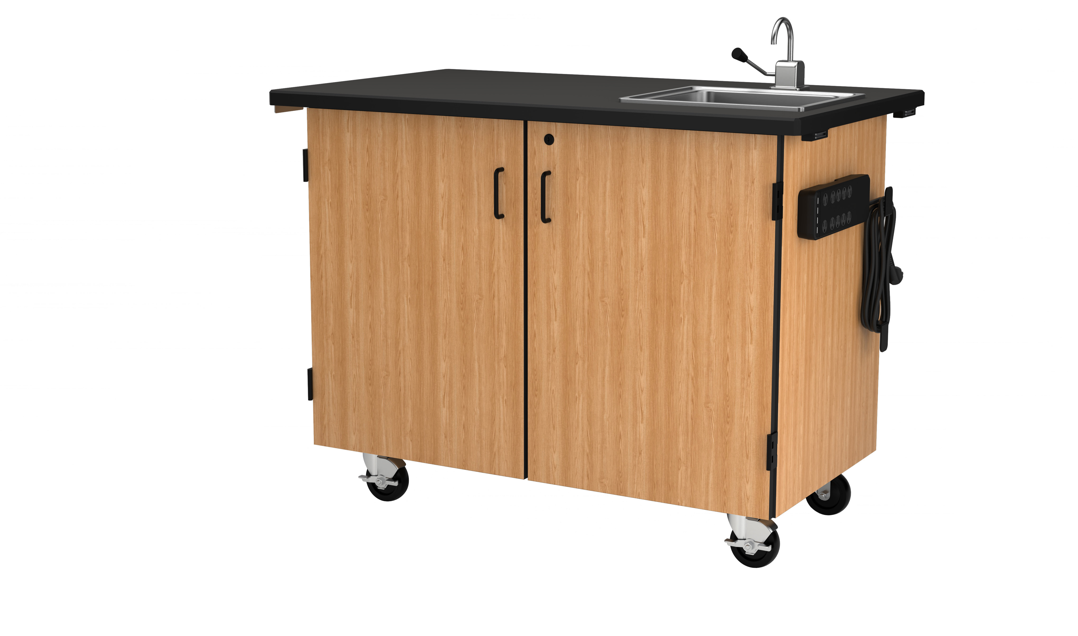National Public Seating Mobile Science Cart with Inner Drawers, Shelf ...