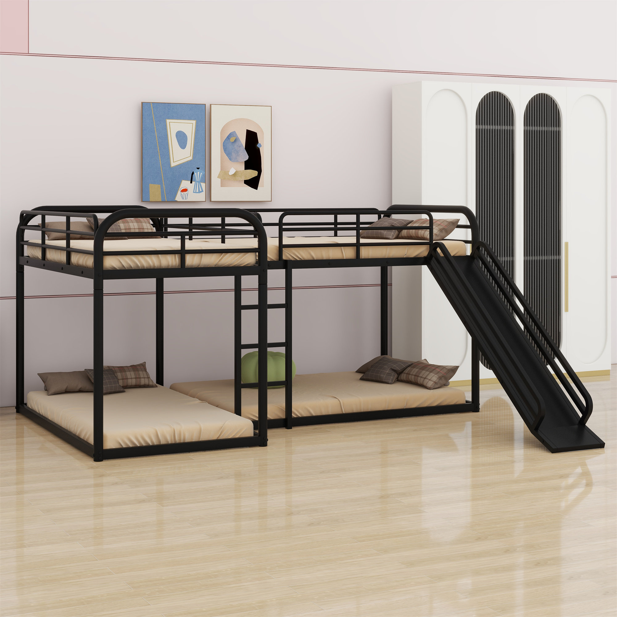 Isabelle & Max™ L-Shaped Bunk Bed With Slide And Short Ladder - Wayfair ...