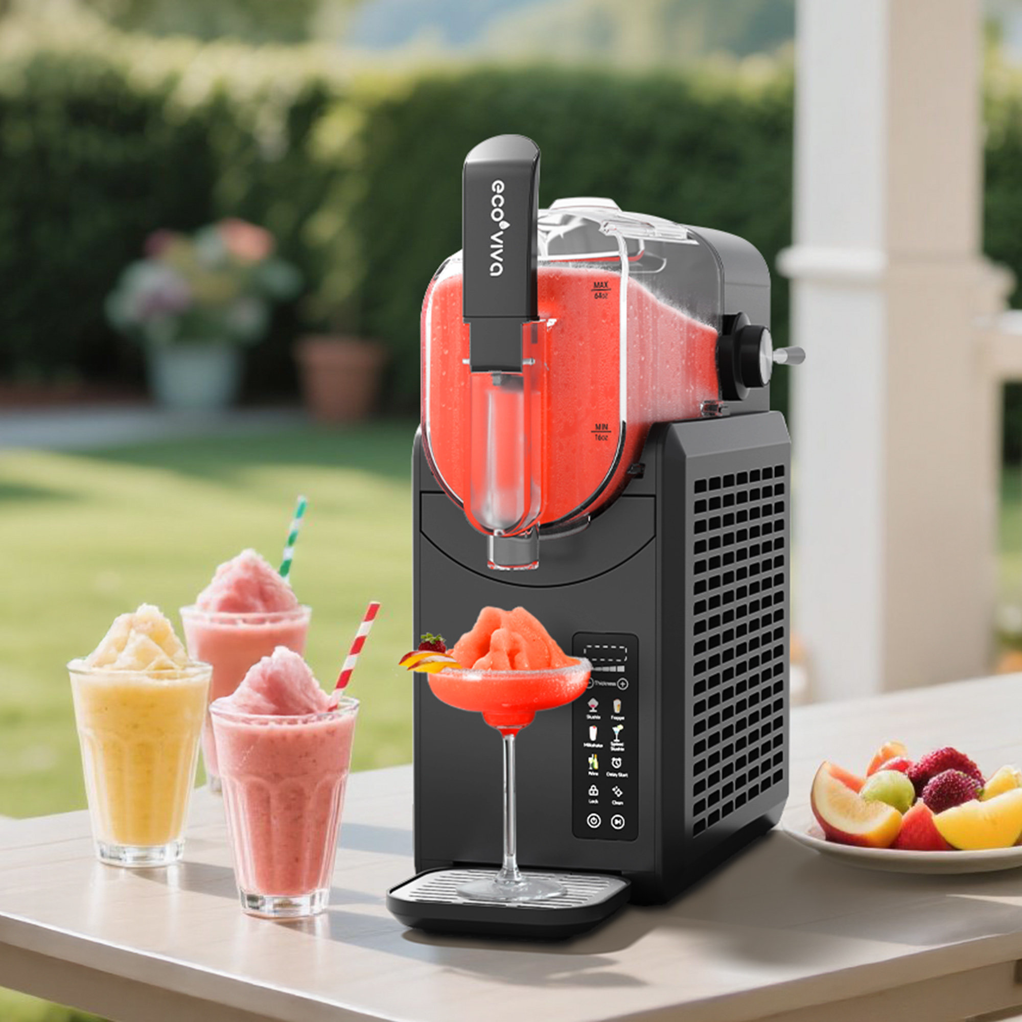 Ecoviva Slushie Machine 88 Oz Color-Screen Slushy Machine 15-Minute ...