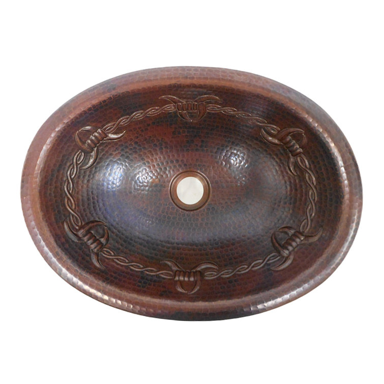 SimplyCopper Oval Copper Barbed Wire Design Bath, Wine & Whiskey Barrel ...