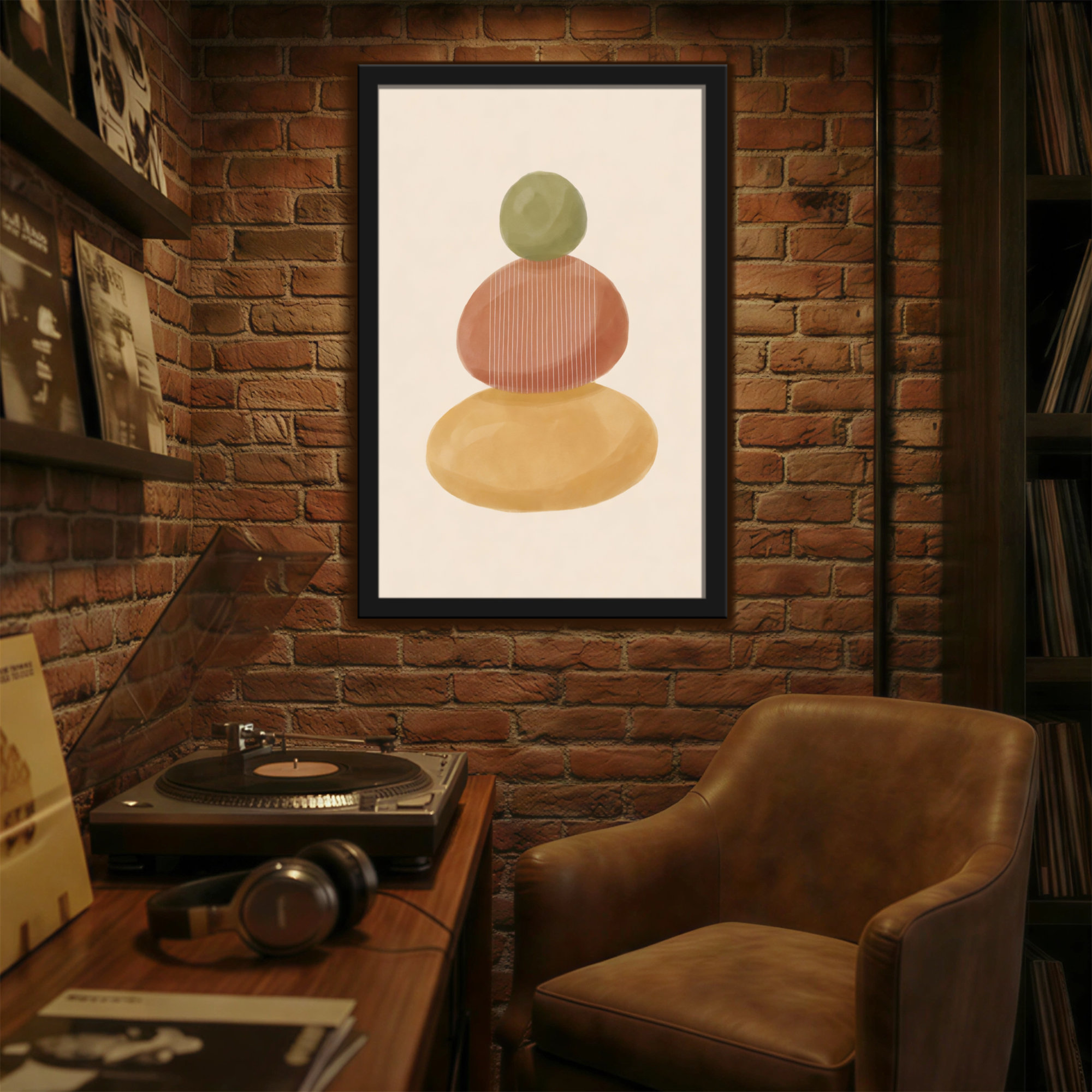 Winston Porter Abstract Stacked Stones Abstract Art Design | Wayfair