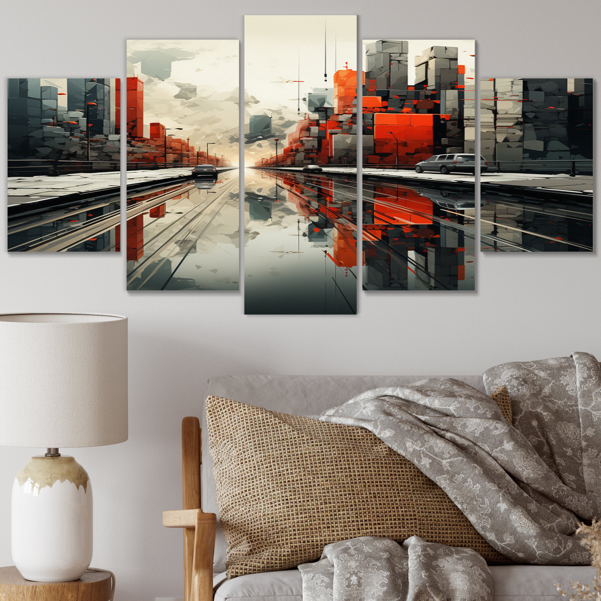 Ivy Bronx Abstract Future Cityscape I - Cityscapes Canvas Art Print - 5 ...