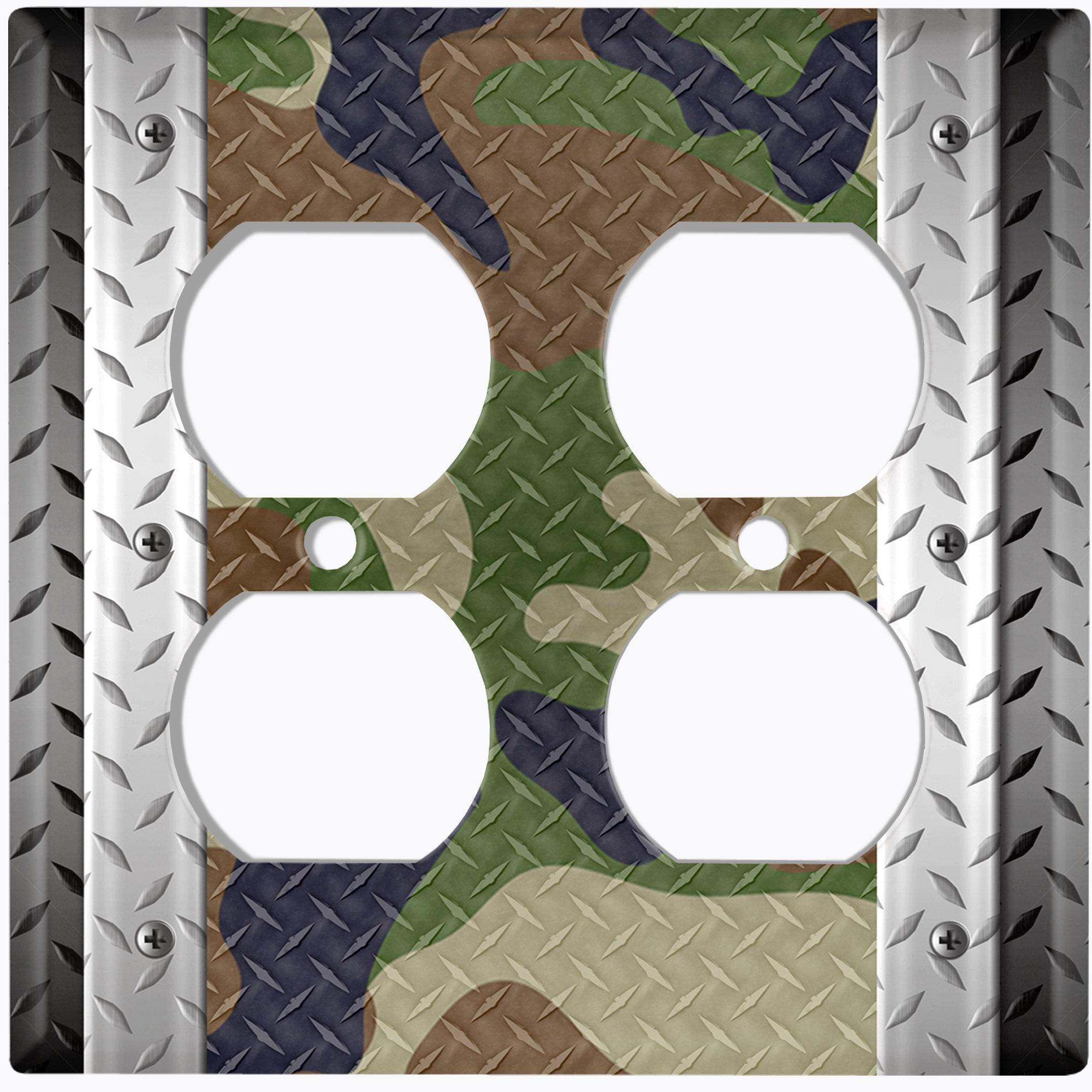 WorldAcc Camo Metal Light Switch Plate Outlet Cover (Multi Camouflage ...