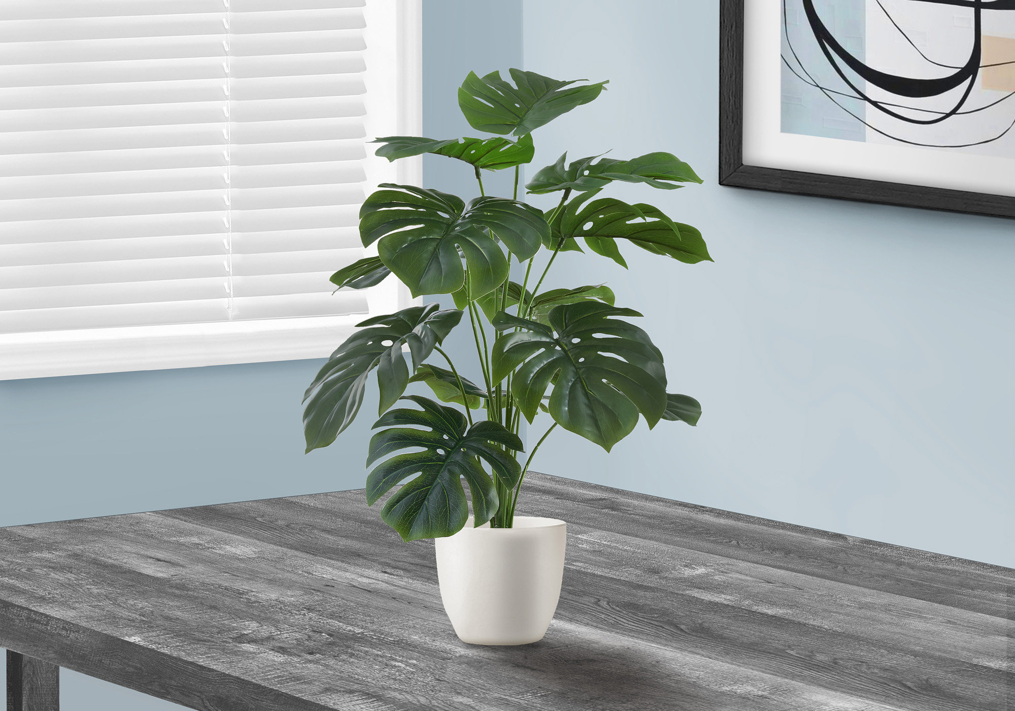 Ebern Designs Artificial Plant, 24" Tall, Monstera, Indoor, Faux, Fake ...