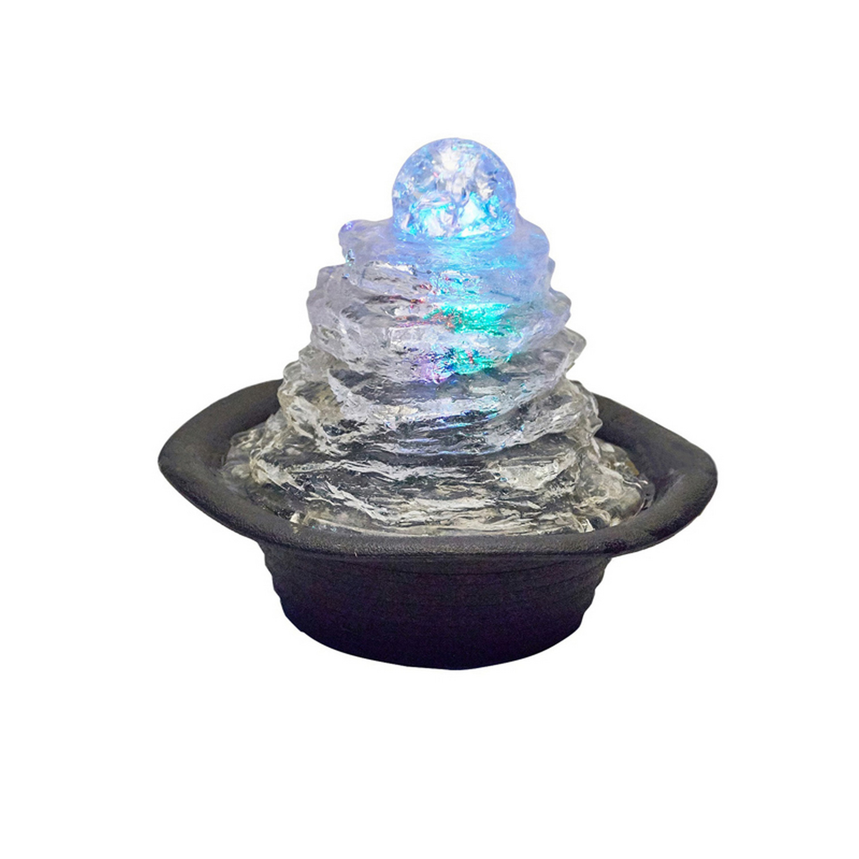 Millwood Pines Everado Glass/Resin Fountain with Light | Wayfair