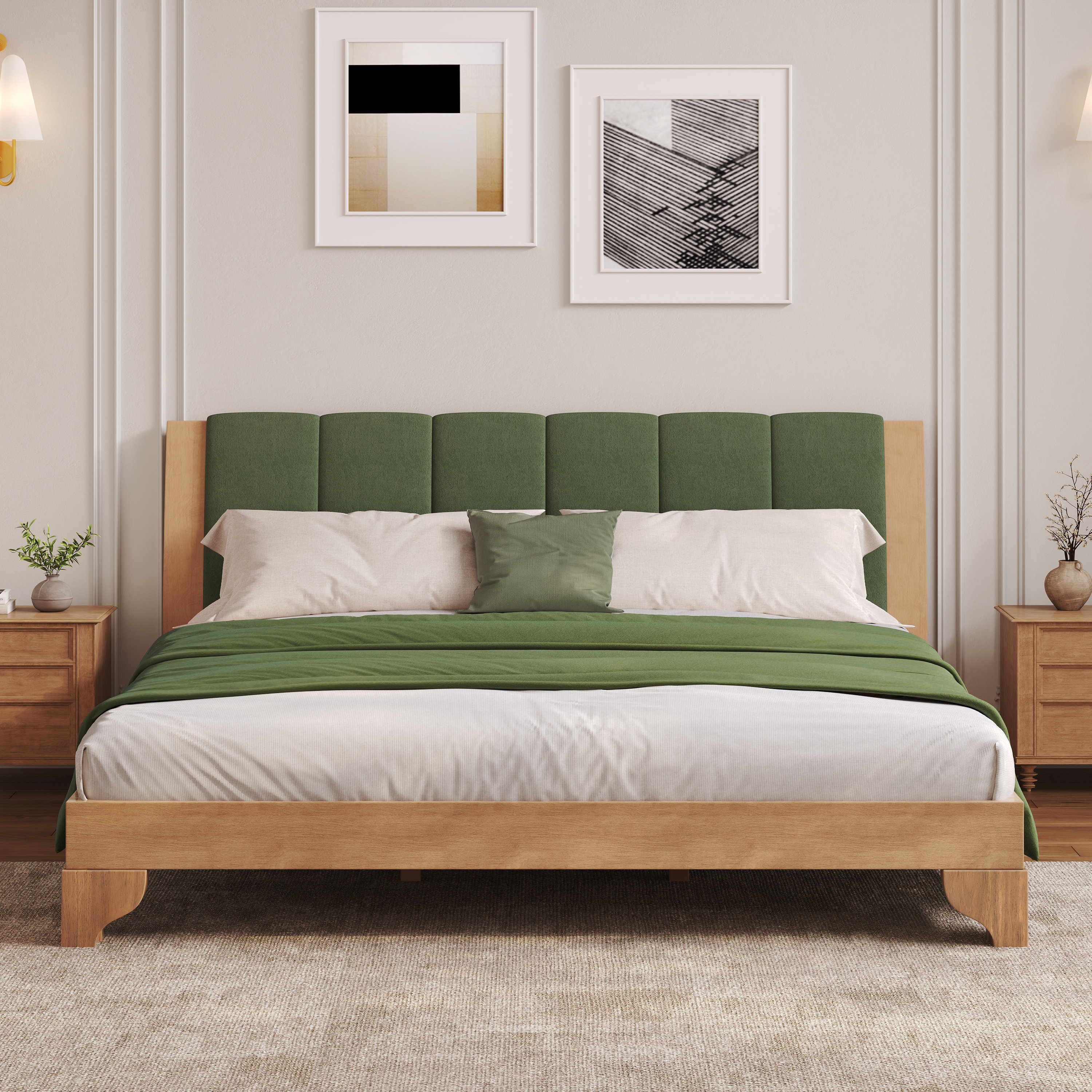 Corrigan Studio® King Bed Frame - With Headboard, Perfect For Mid ...