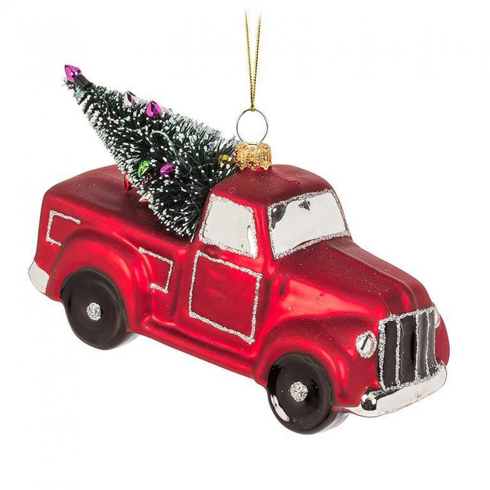 The Holiday Aisle® Pick up Truck with Bristle Tree Hanging Figurine ...