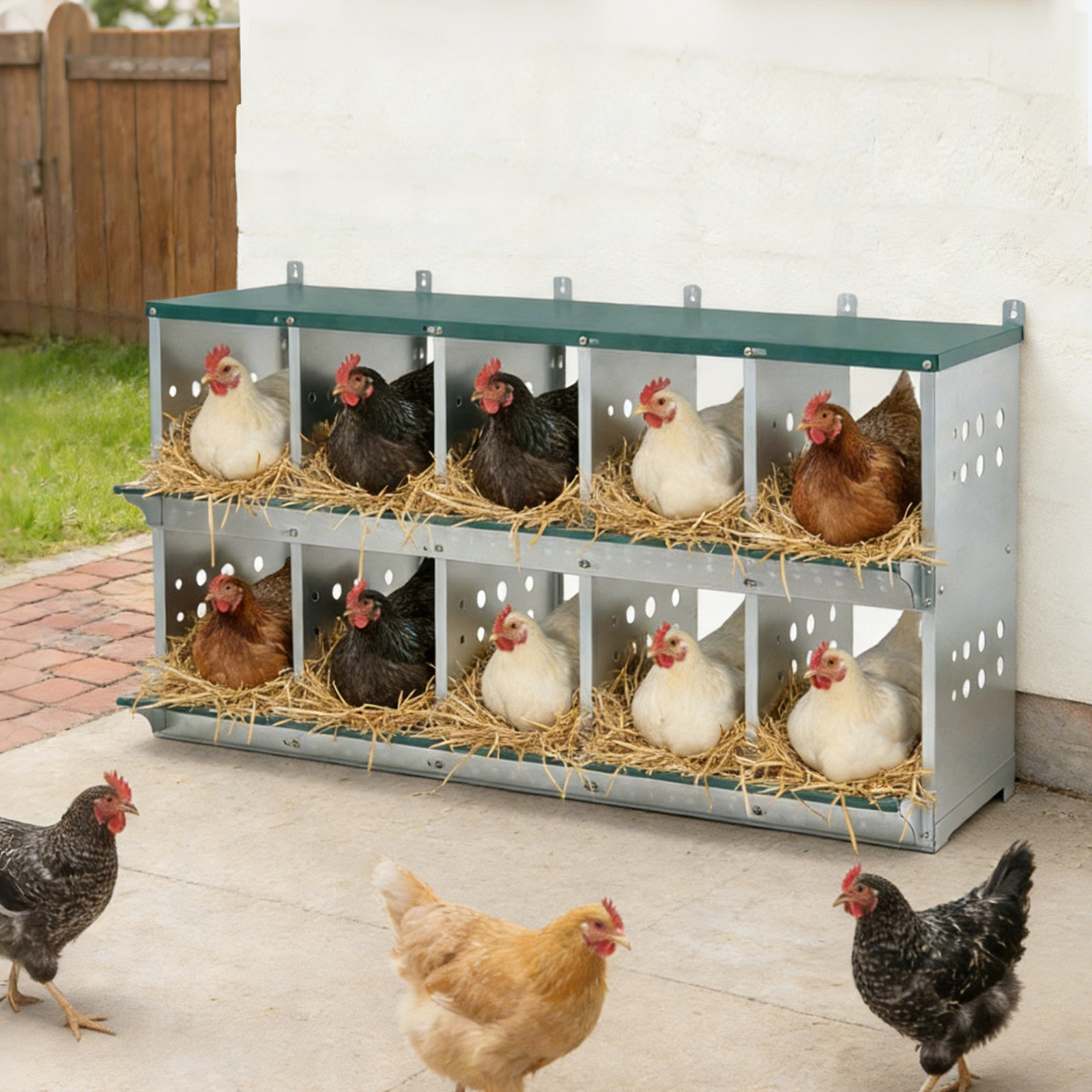 Tucker Murphy Pet™ Nesting Boxes For Chickens, 10 Compartments Chicken ...