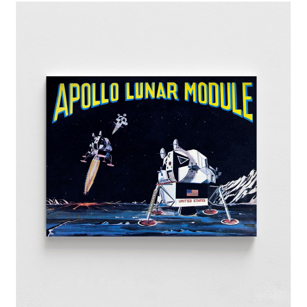 WeFrameArt Vintage Apollo Moon Nasa Cool Poster Print, Lunar Retro ...