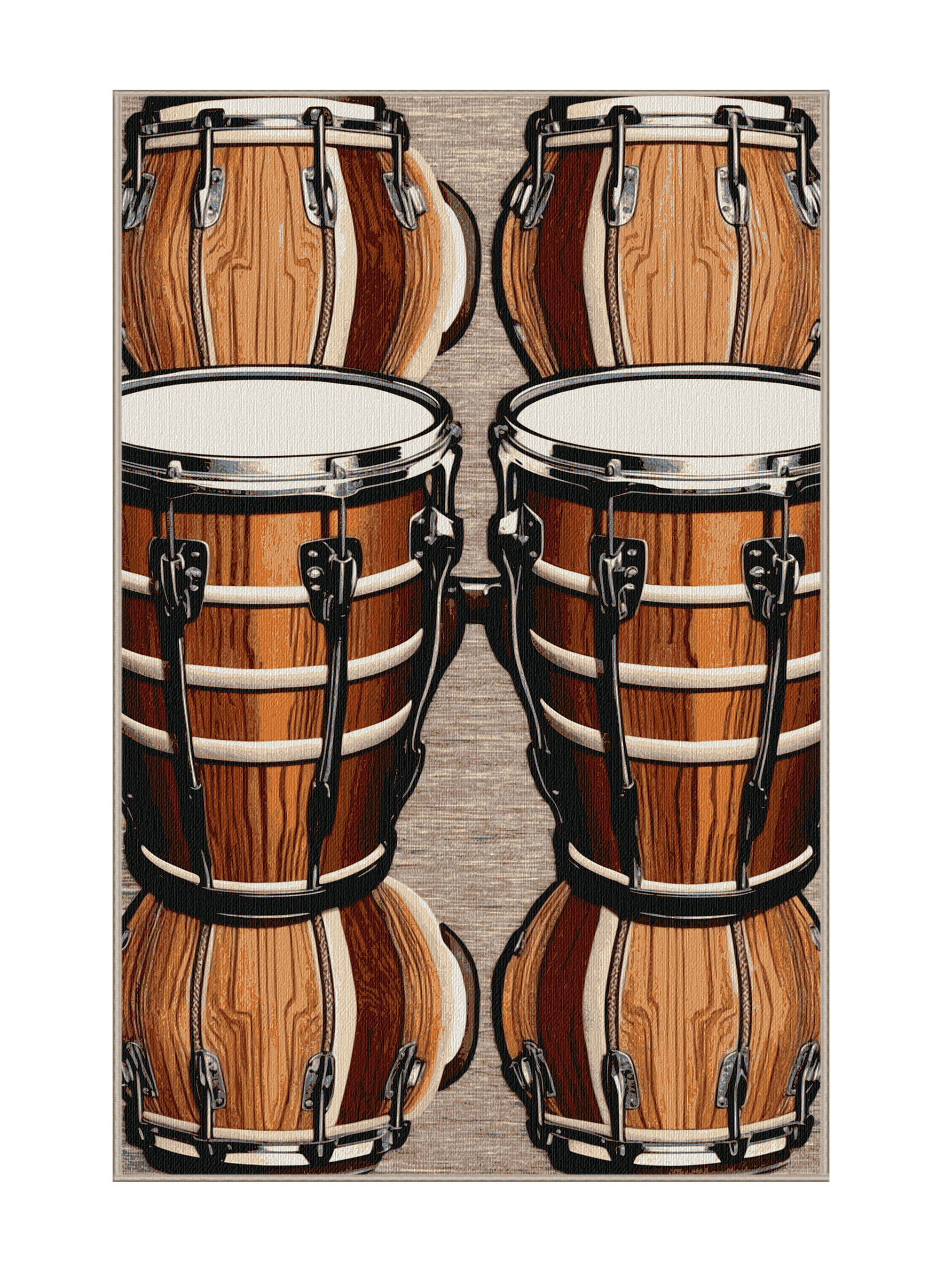 Hokku Designs Washable Bongo Drums Music Area Rug | Wayfair