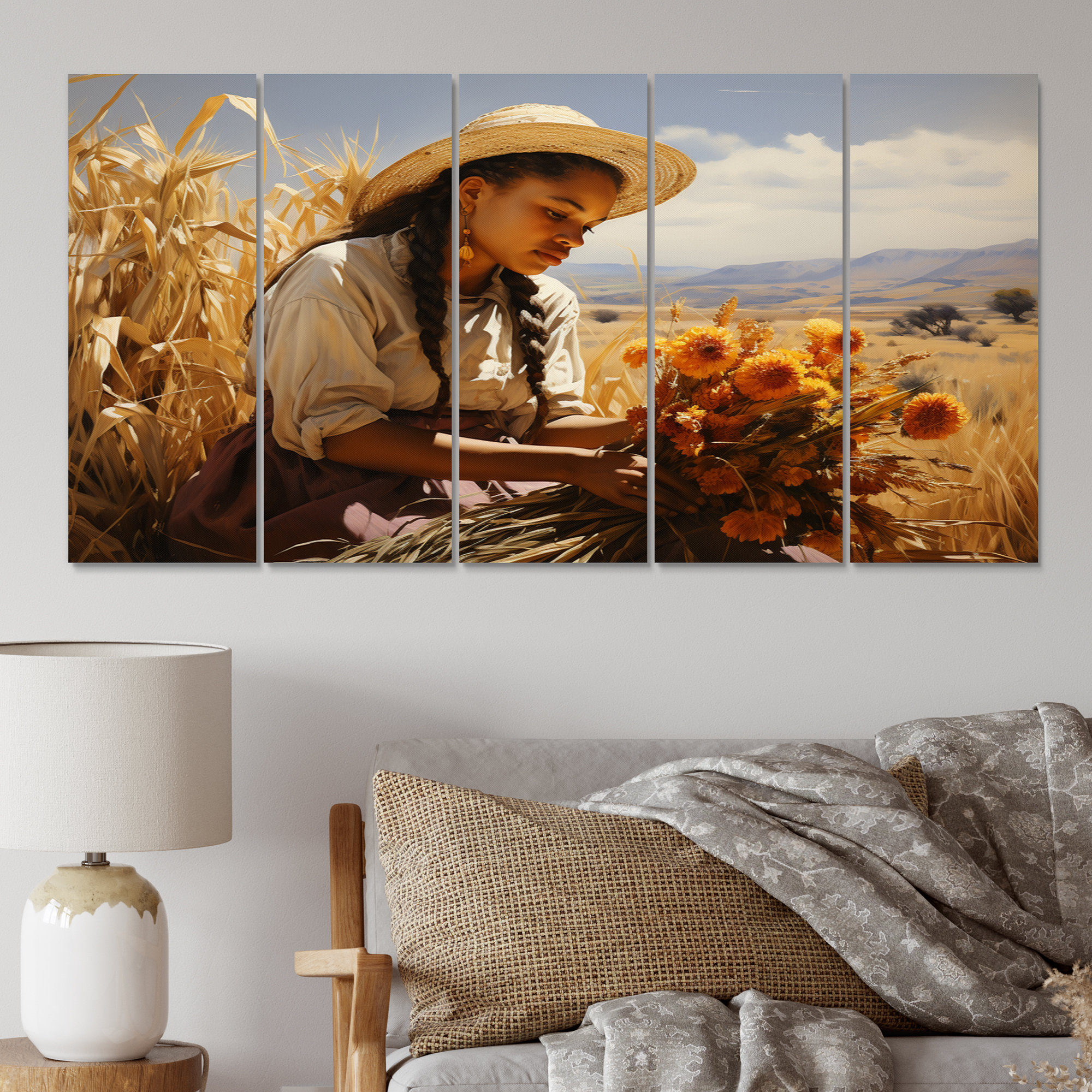 Design Art African Harvest Abundance V - African Metal Wall Decor Set ...