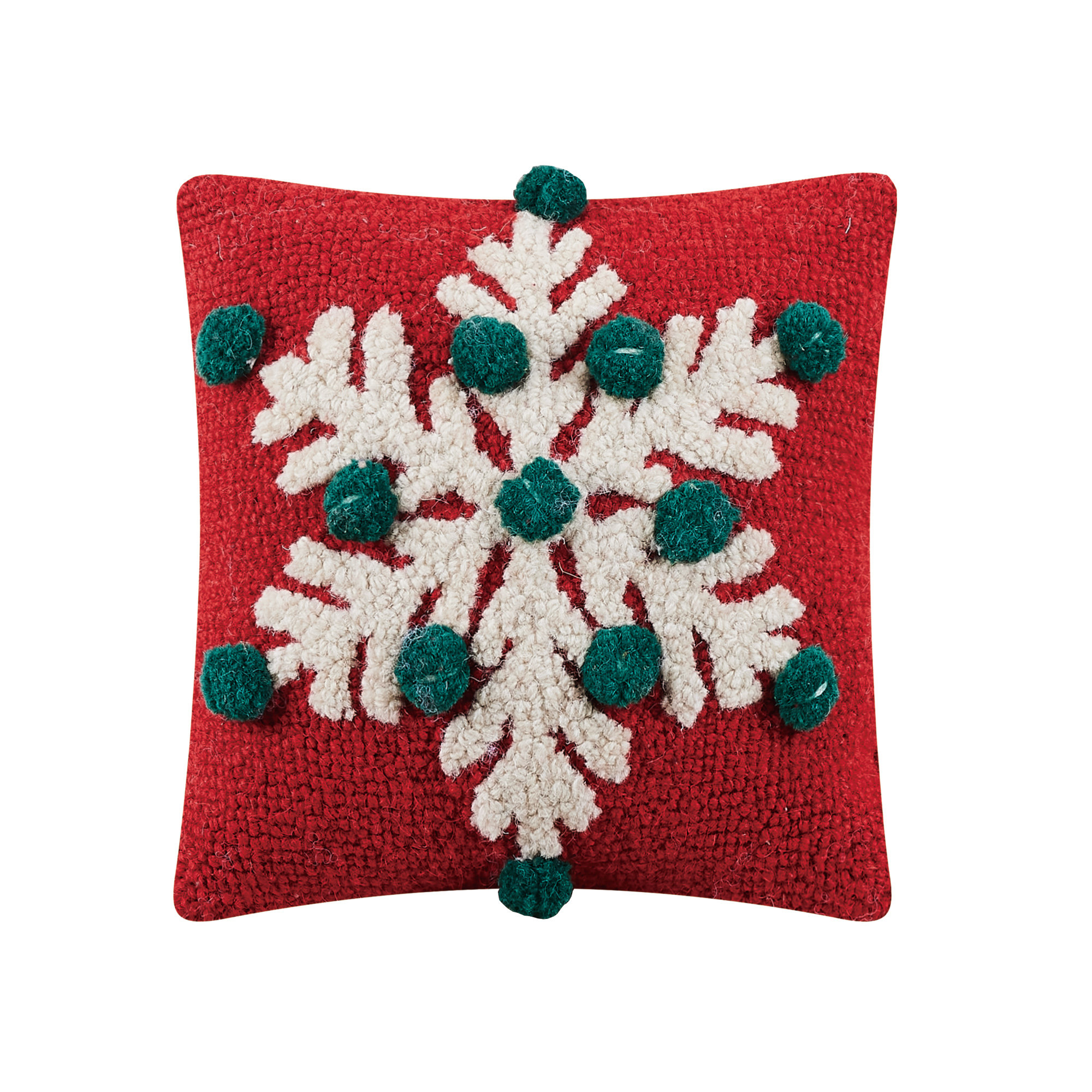 Mistletoe and Co. Snowflake Wool Hook Pillow | Wayfair