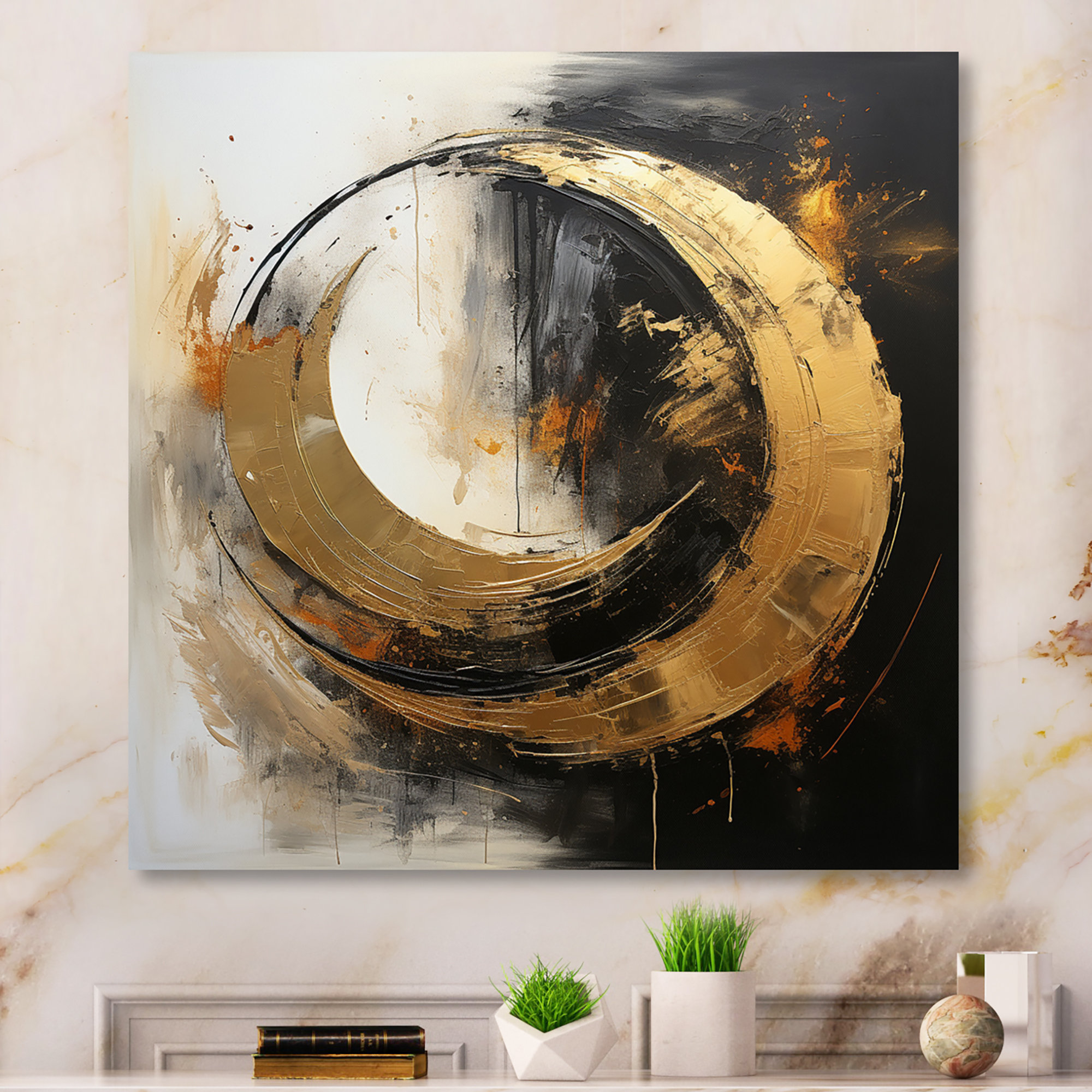 Wrought Studio™ Yin Yang Beyond Duality Abstract Gold And Black ...